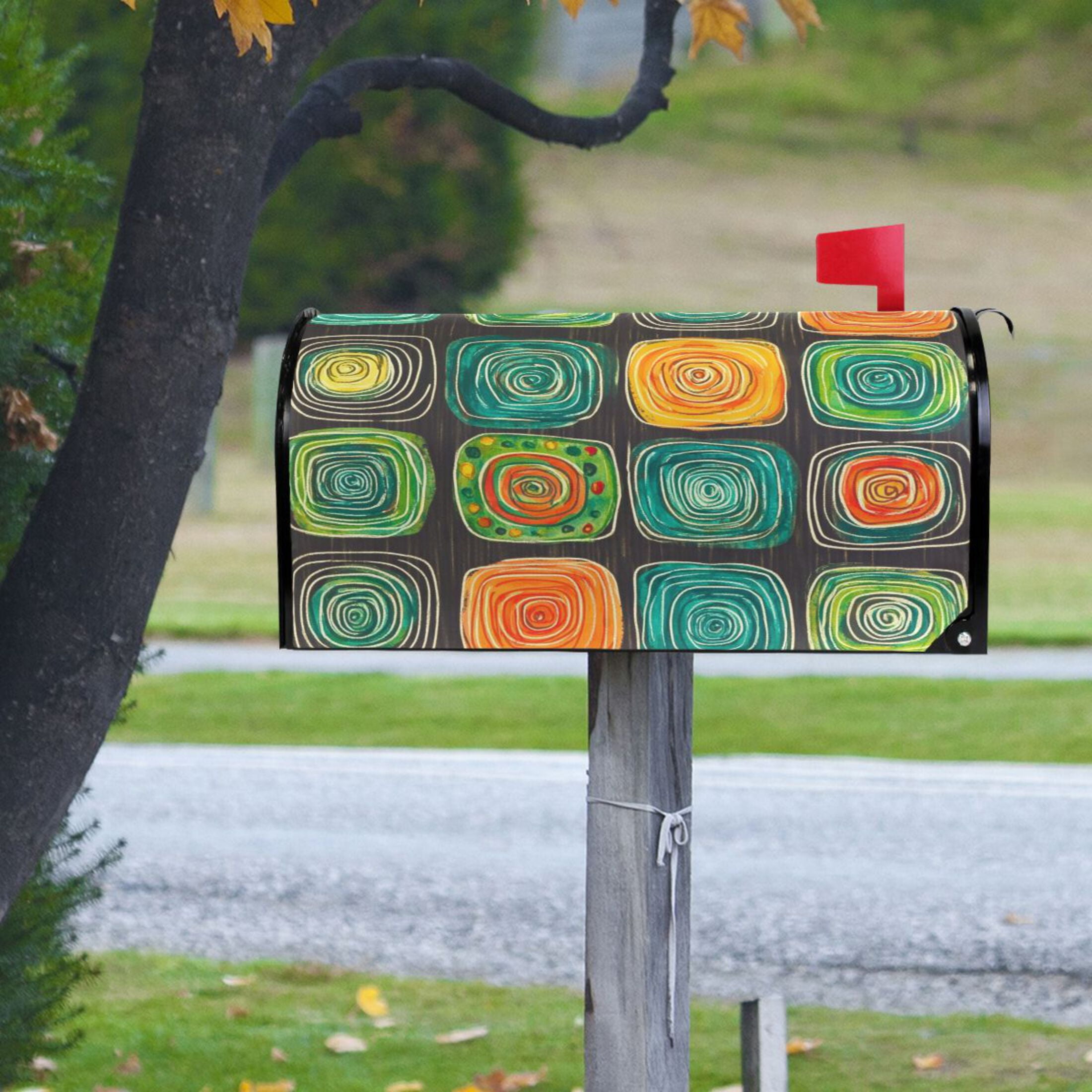 Seamless Grid Texture Magnetic PVC Mailbox Cover, 20.7" x 18" Standard ...