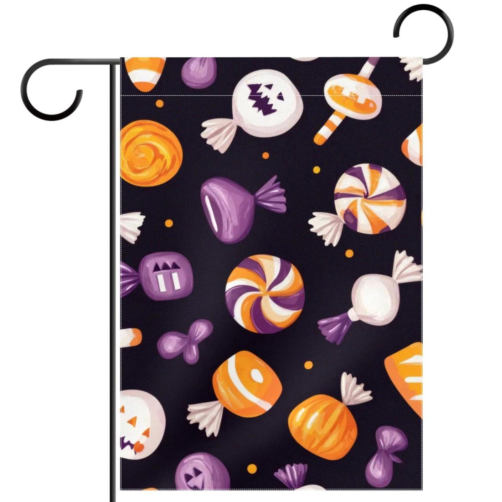 Seamless Halloween Candies Elements Welcome Garden Flags, 12 x 18 Inch ...