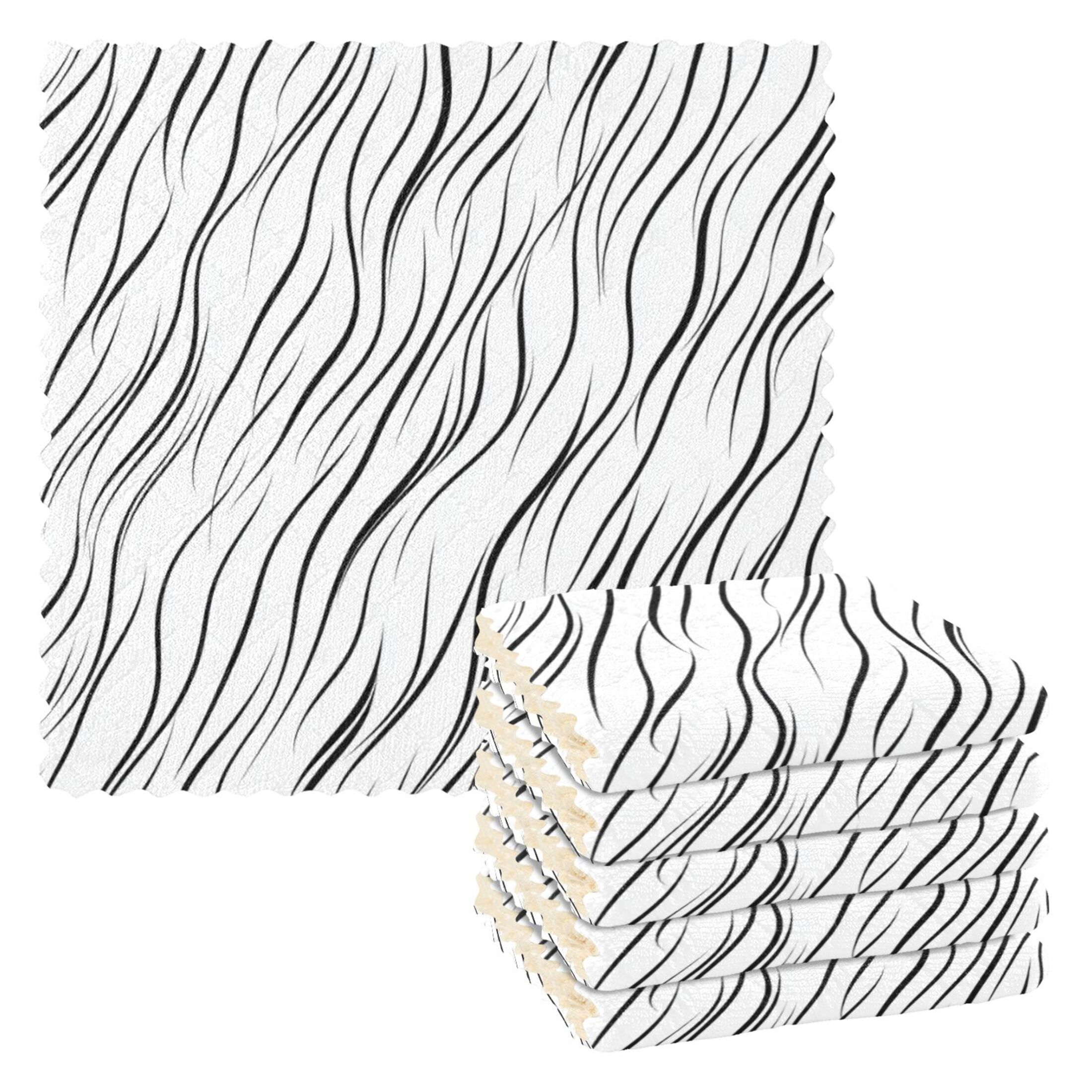 Seamless Hand Drawn Pattern 6 Pack Kitchen Cleaning Cloths 11'' x 11 ...