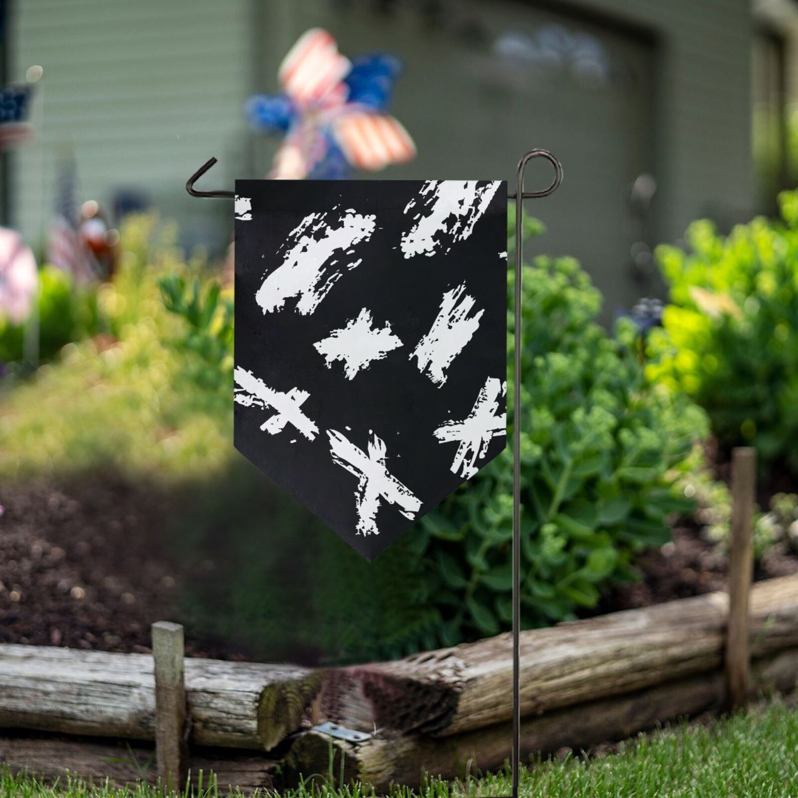 Seamless Hand Drawn Pattern Dot Art Garden Flag 18" x 12.5" Double ...