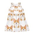Seamless Happy Dogs Cartoon Sleeveless Dress A-Line One-Piece Dress ...
