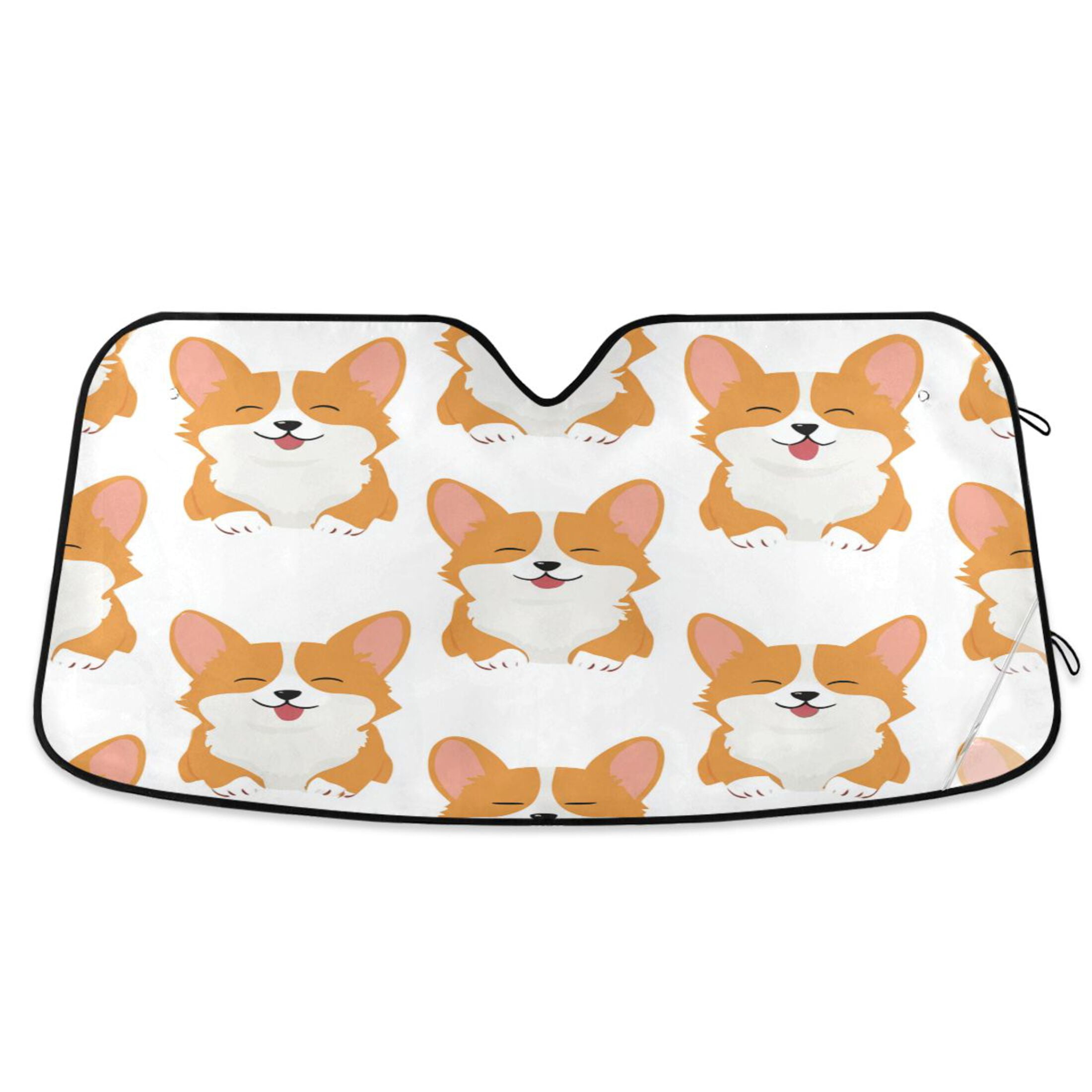 Seamless Happy Dogs Cartoon Windshield Sun Shade Automobile Visor ...