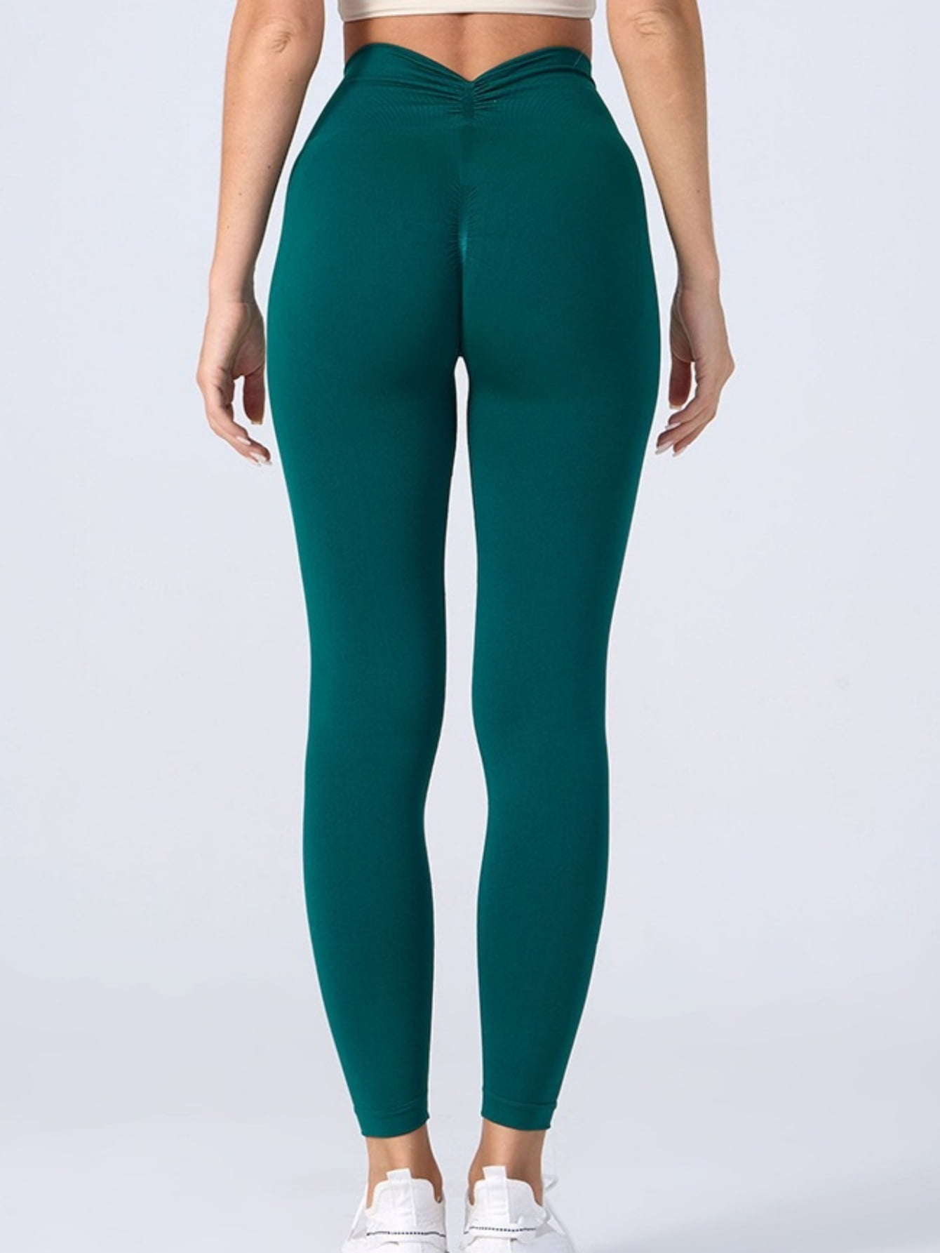 Seamless High Waist Sports Pants, Peach Hip Lift Back, V-Fold, Fitness ...