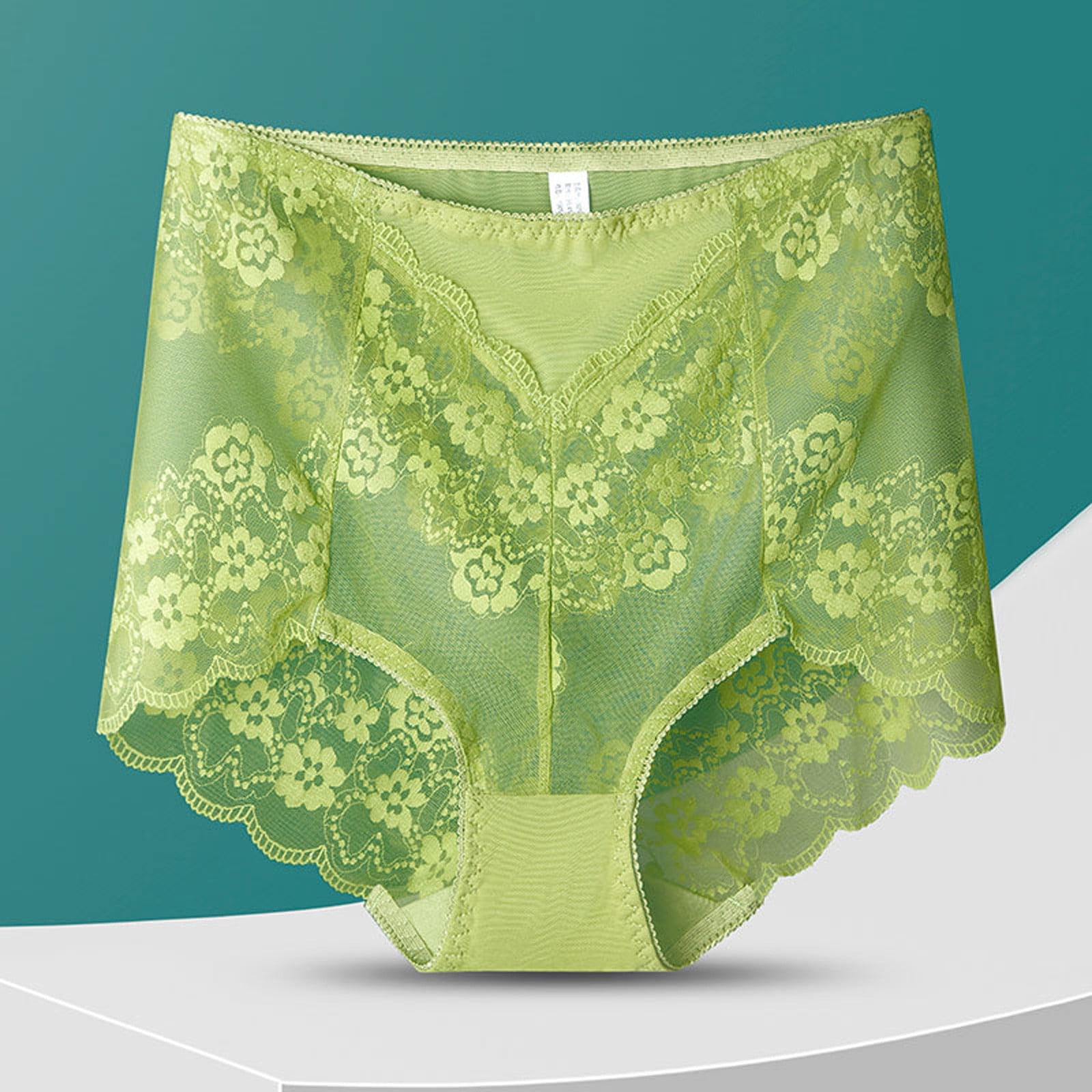 Seamless High Waisted Thong Panty With Lace Jacquard For Women