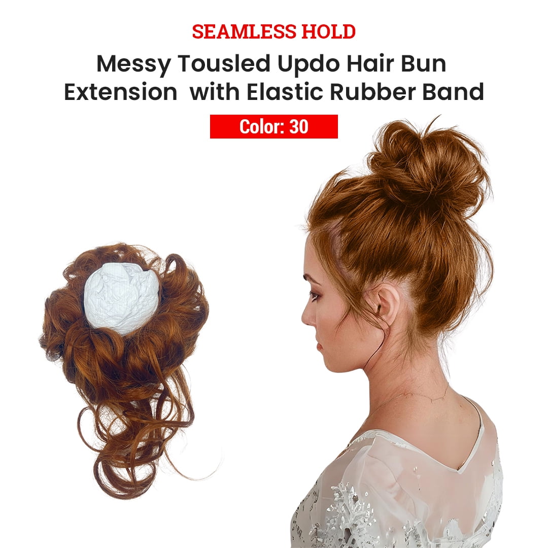 Seamless Hold Messy Tousled Upon Hair Bun Extension With Elastic Rubber ...