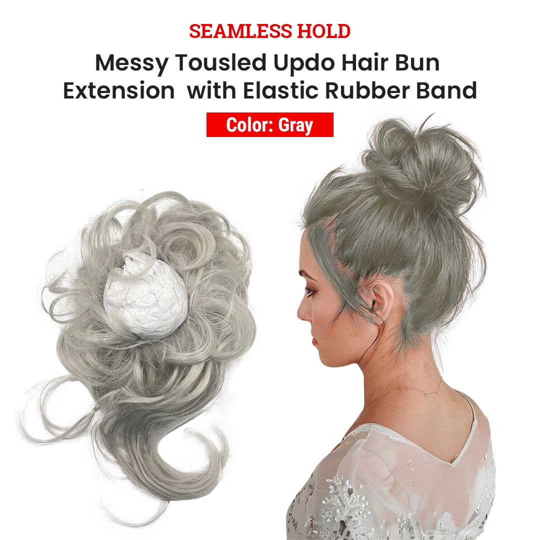 Seamless Hold Messy Tousled Upon Hair Bun Extension With Elastic Rubber ...