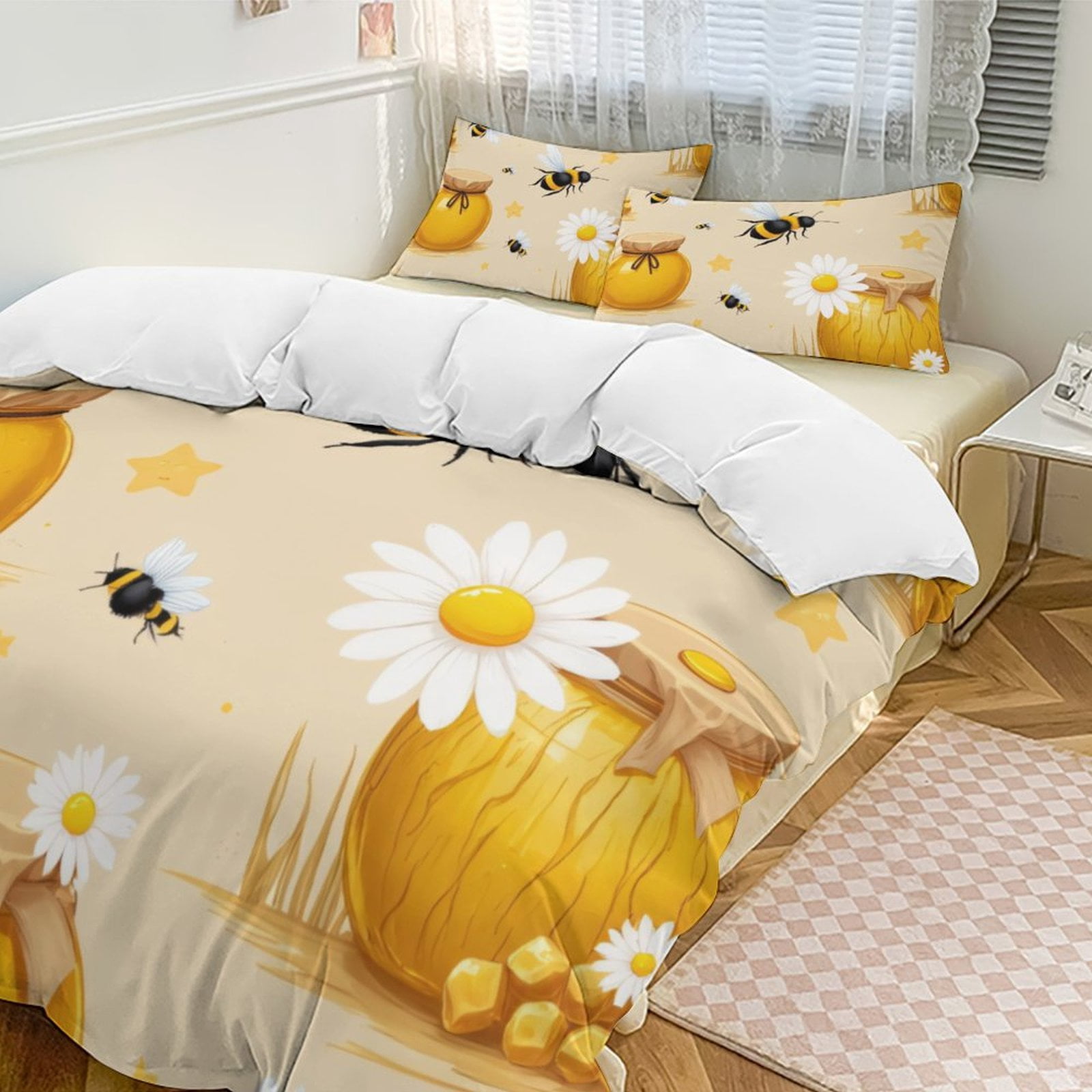 Seamless Honey Bee Pattern 3D Duvet Cover Set Quilt Cover Theme of ...