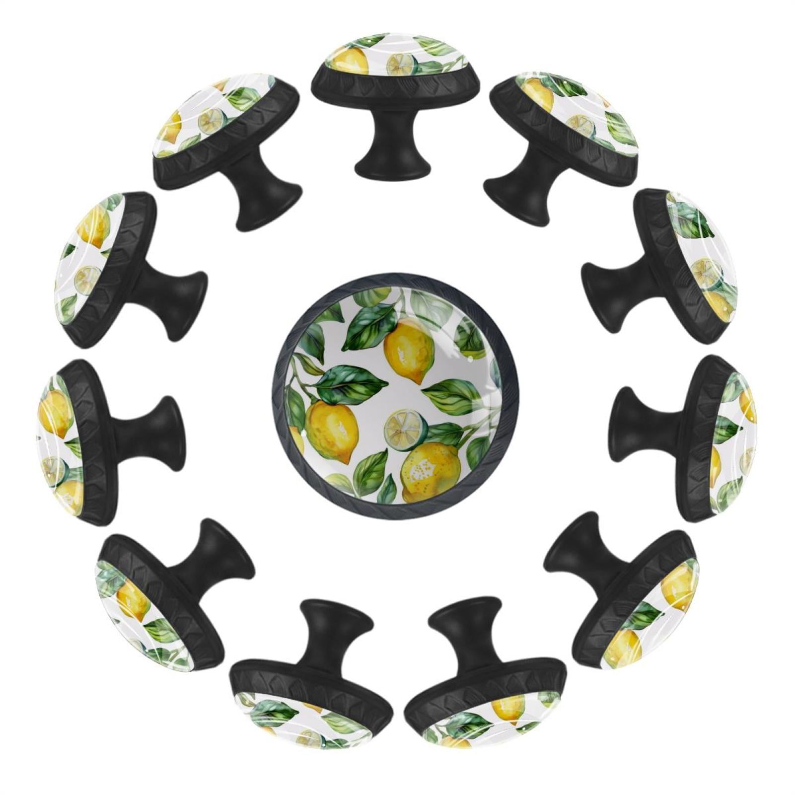 Seamless Lemon Tree Branch Elements 35MM Round Glass Cabinet Knobs ...