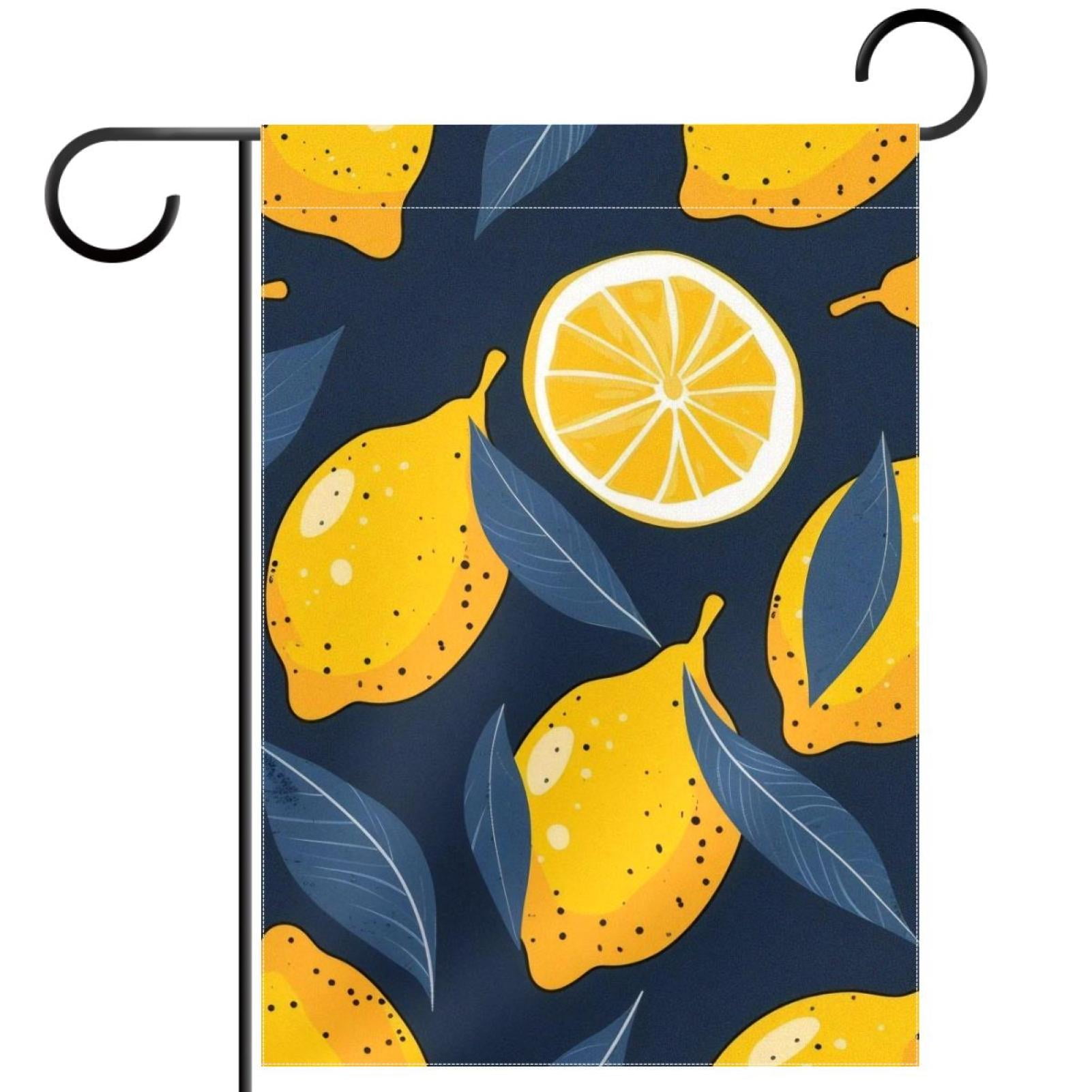 Seamless Lemons Fruits Summer Background Double Sided Garden Flag ...