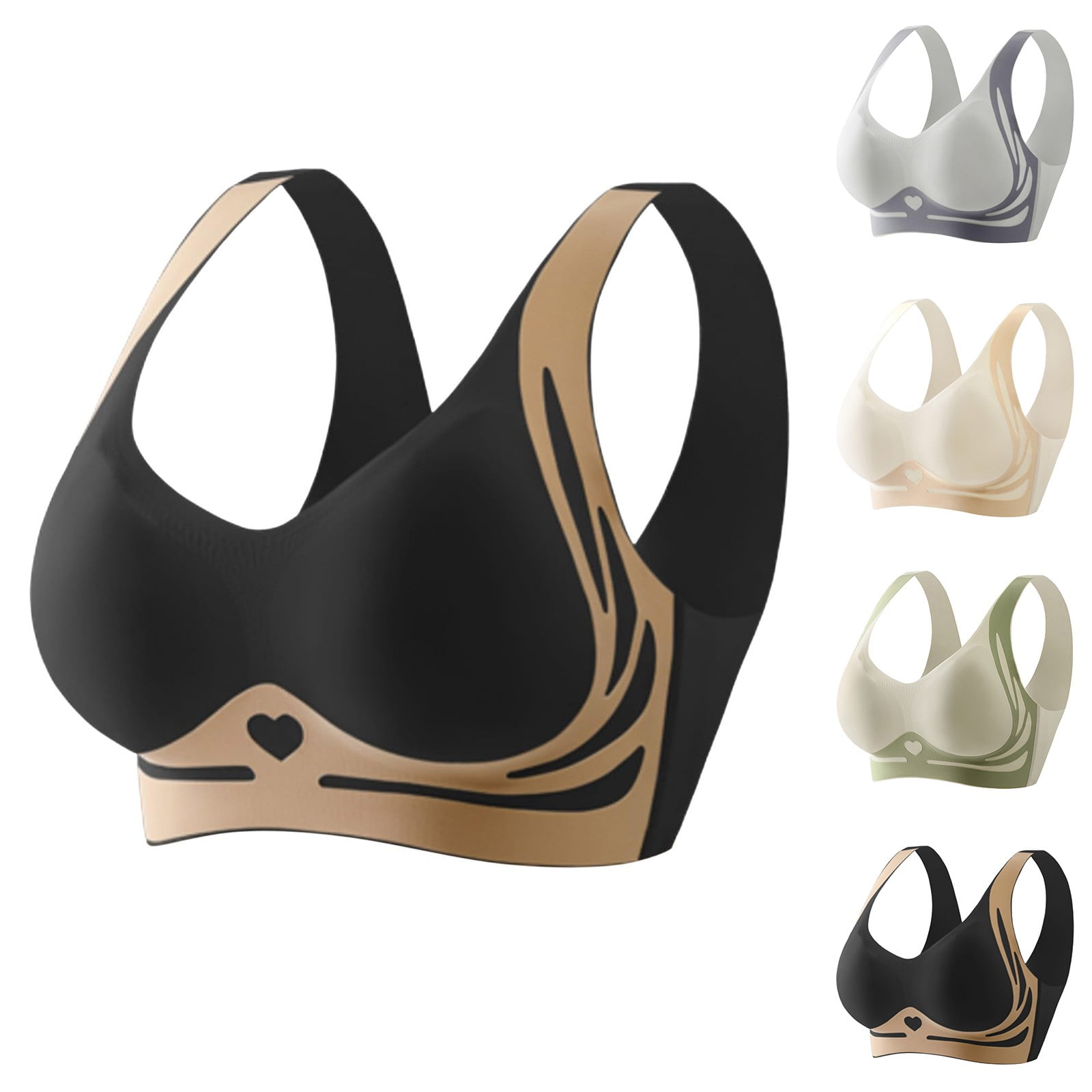 Seamless Lifting Bras Anti-Sagging Super Gather Wireless Push Up Bra ...