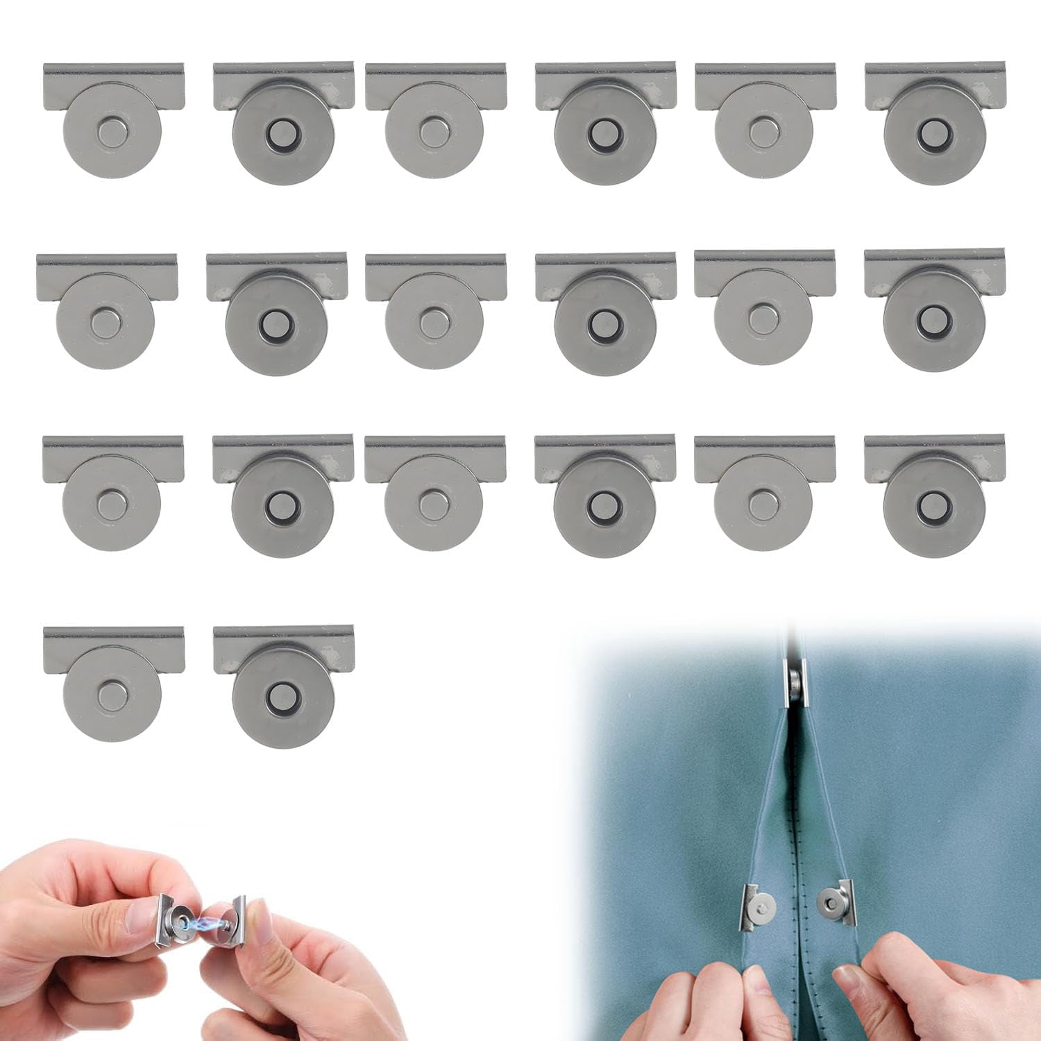 Seamless Magnetic Buckle Clasp, No-Sewing Clip Closures for Tote Bags ...