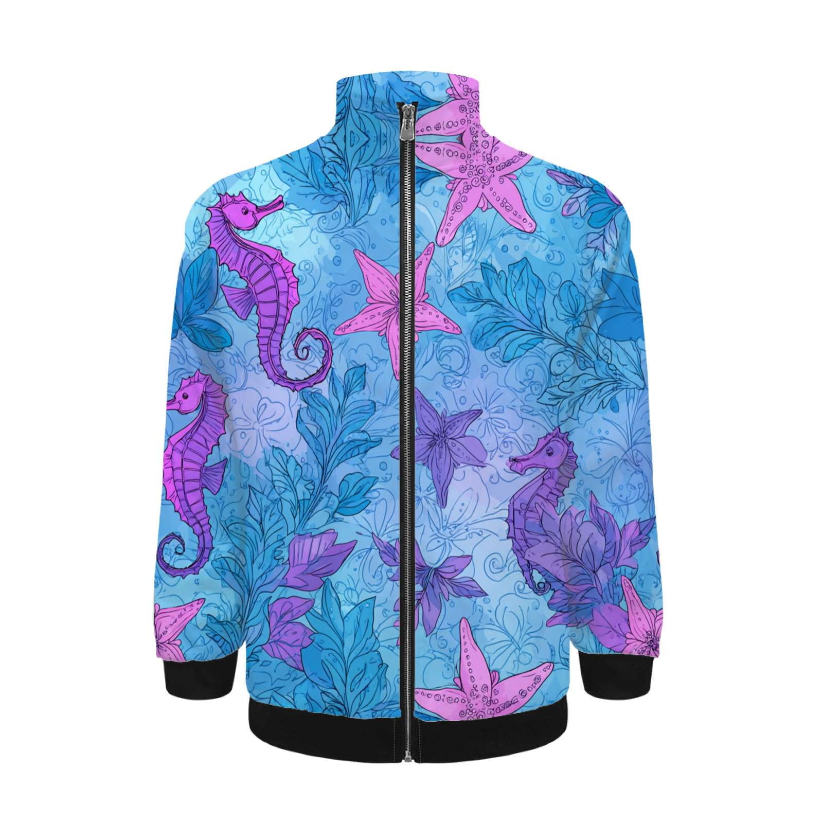 Seamless Marine Life Pattern Jacket Men's Street Cool Long Sleeves Coat Personality Tops ...