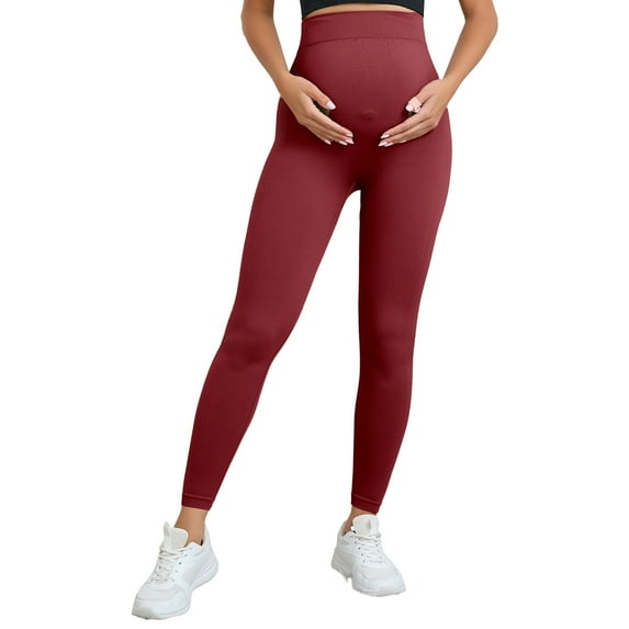 Seamless Maternity Leggings Pregnancy Pants Offering Full Belly Support ...