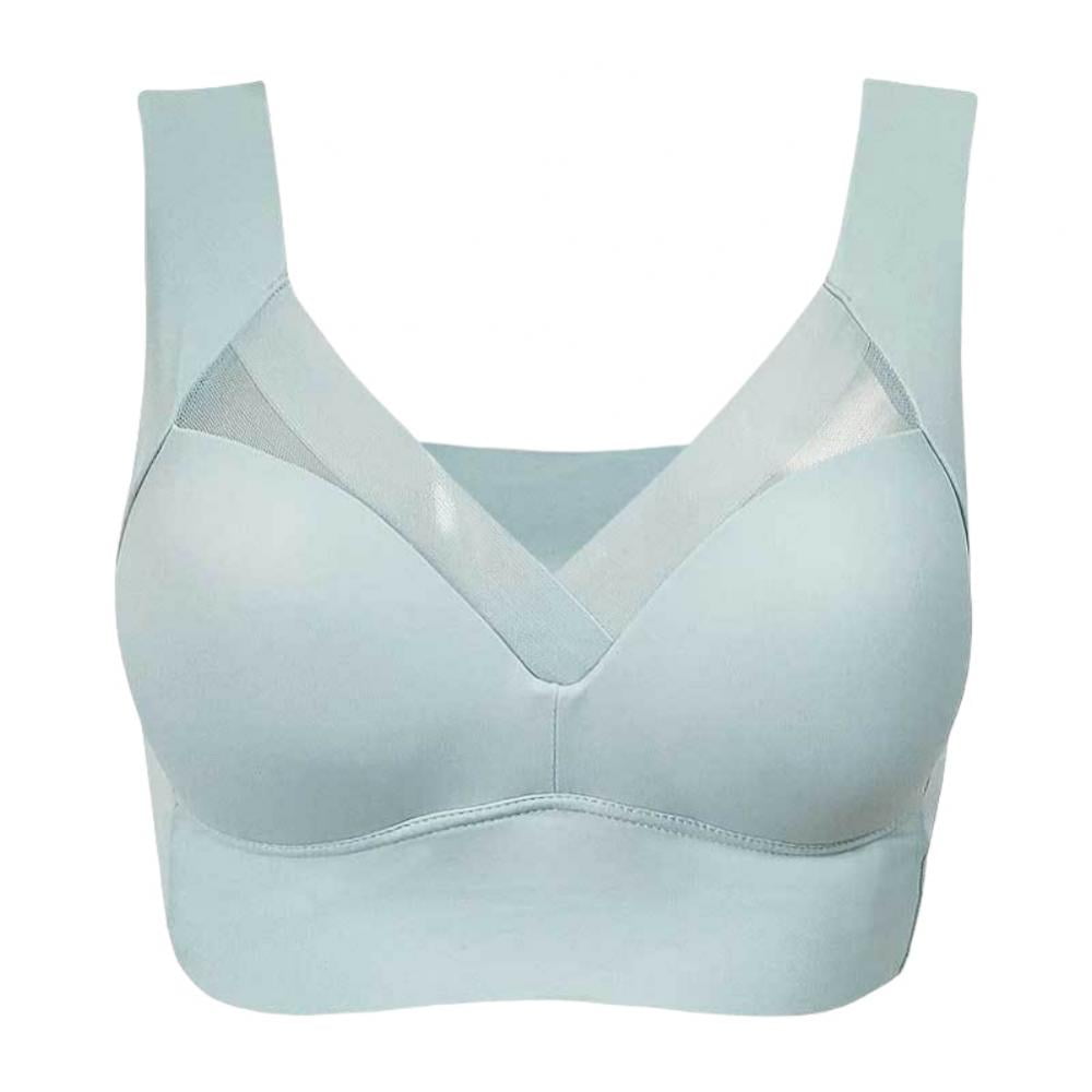 Seamless Mesh Lace Bras for Women Wirefree Comfortable Padded Lift Push ...