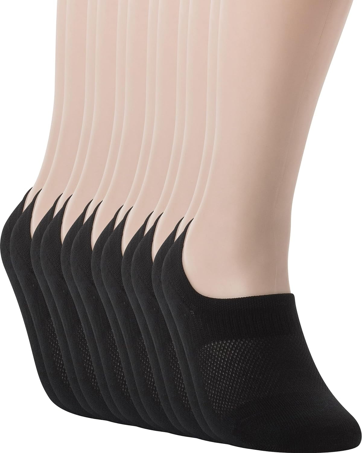 Seamless No Show Socks For Men 6 Pack Liner Thin Cotton Footies M L XL ...