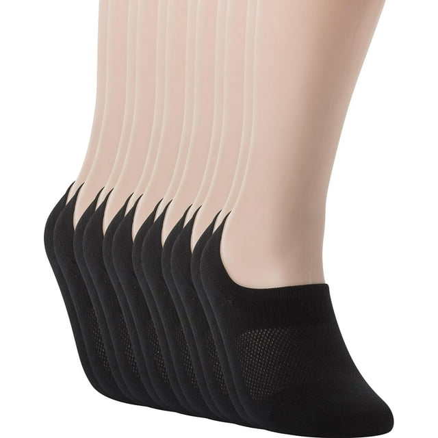 Seamless No Show Socks For Men 6 Pack Liner Thin Cotton Footies M L XL ...