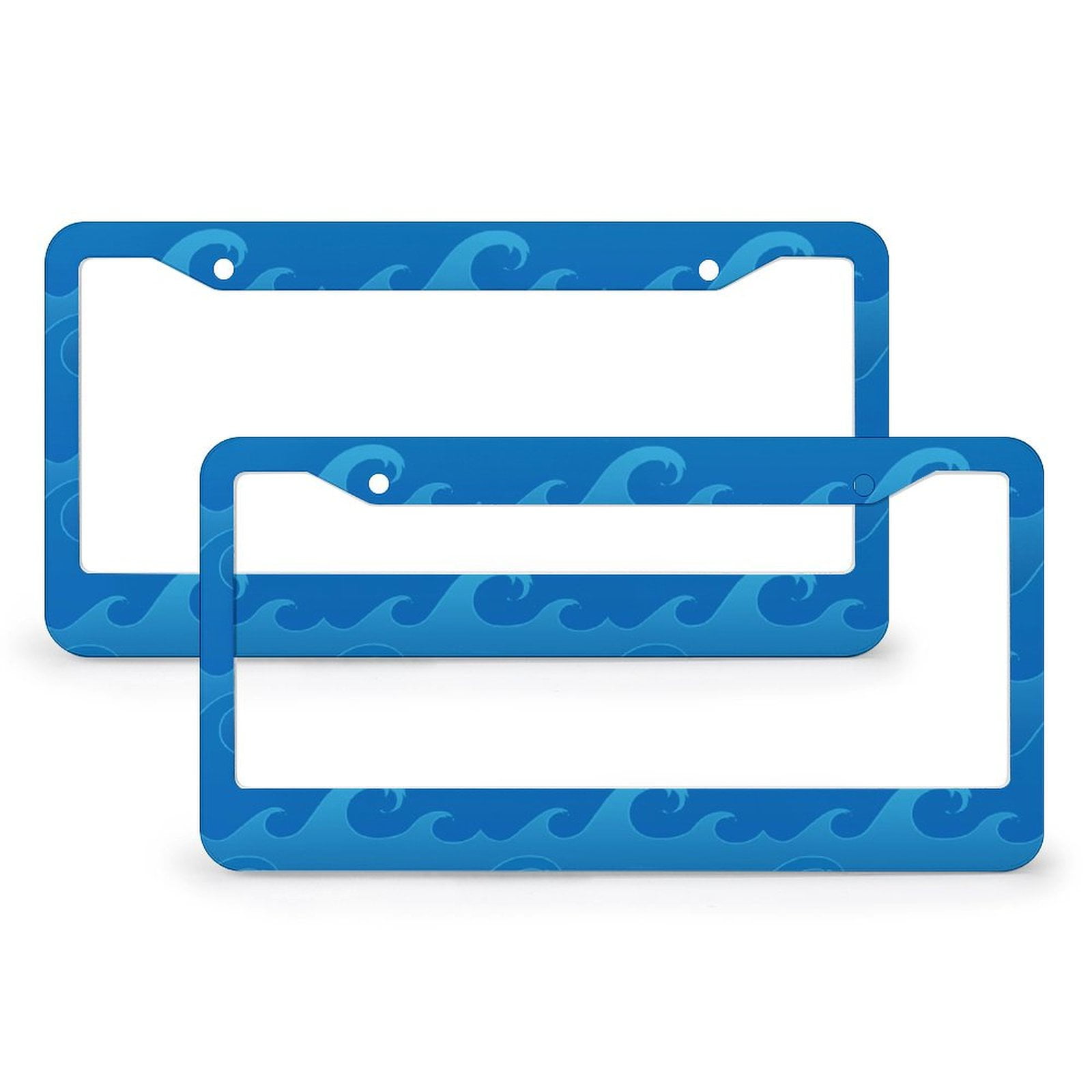 Seamless Ocean Waves Pattern License Plate Frame - 2 Pack License Plate ...