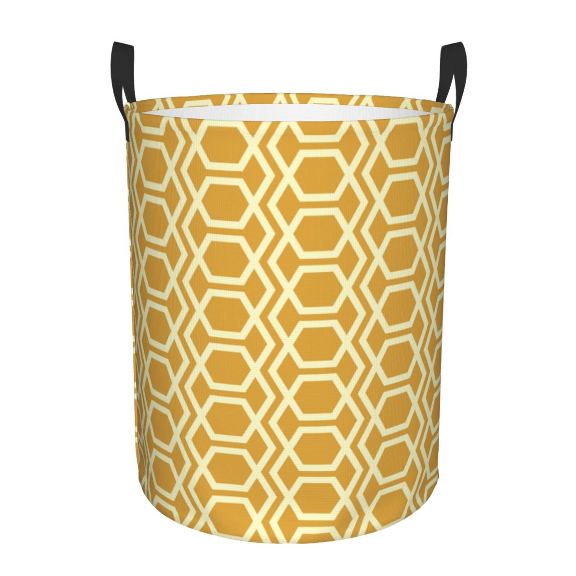 Seamless Pattern Background Circular Laundry Basket (With Handle ...