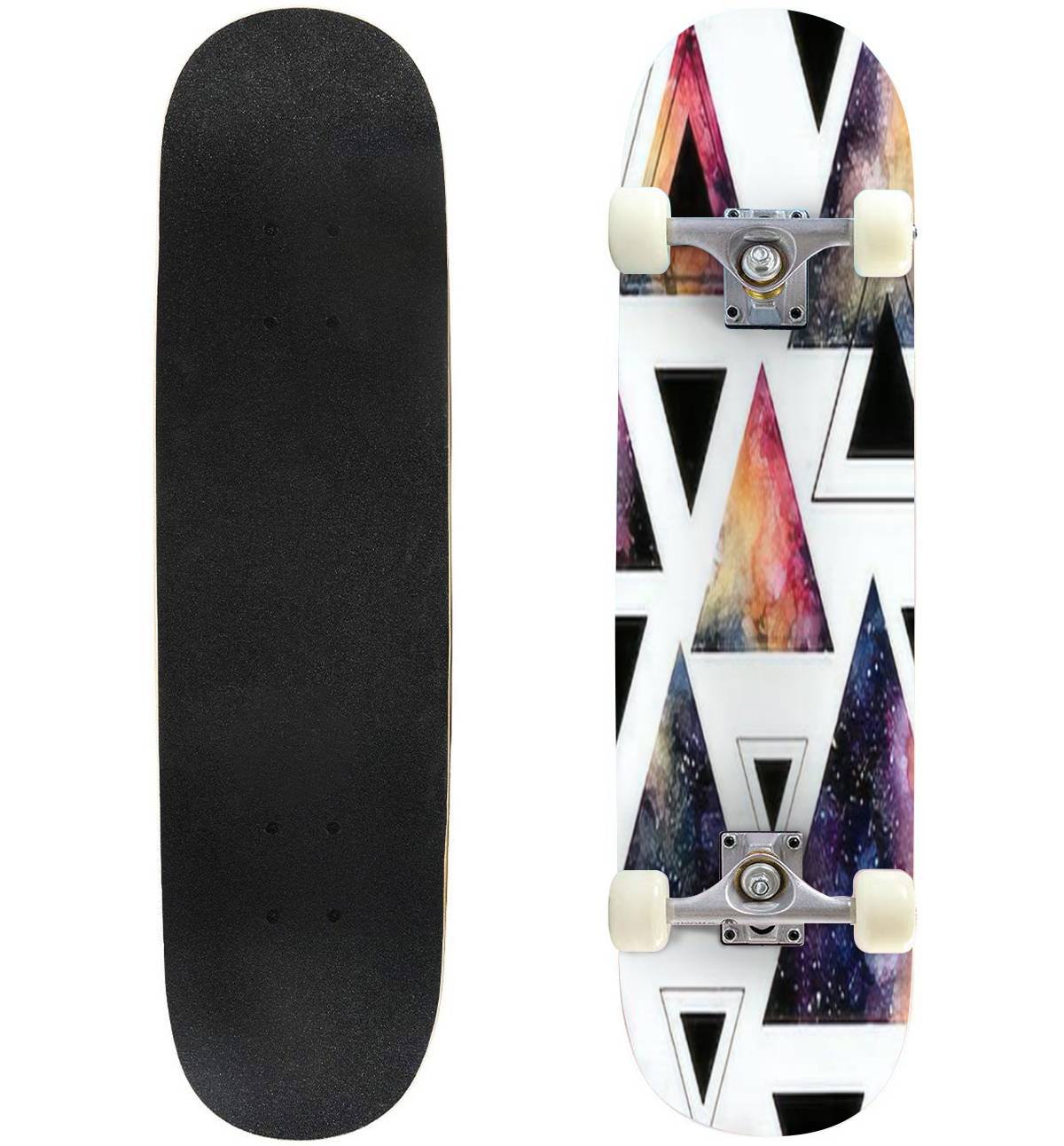 Seamless Pattern of Watercolor Triangles and Colorful Galaxy Outdoor ...