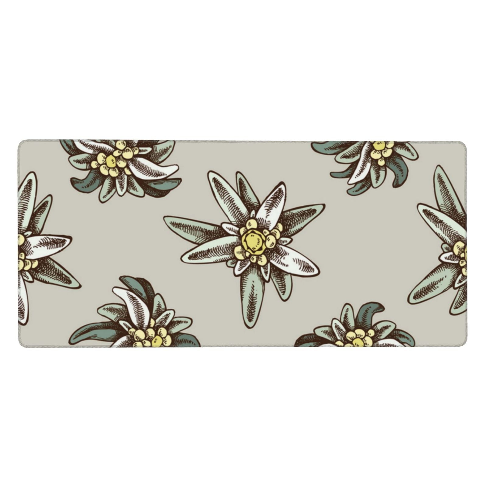 Seamless Pattern With H And Drawn Colored Edelweiss Mousepad Large ...