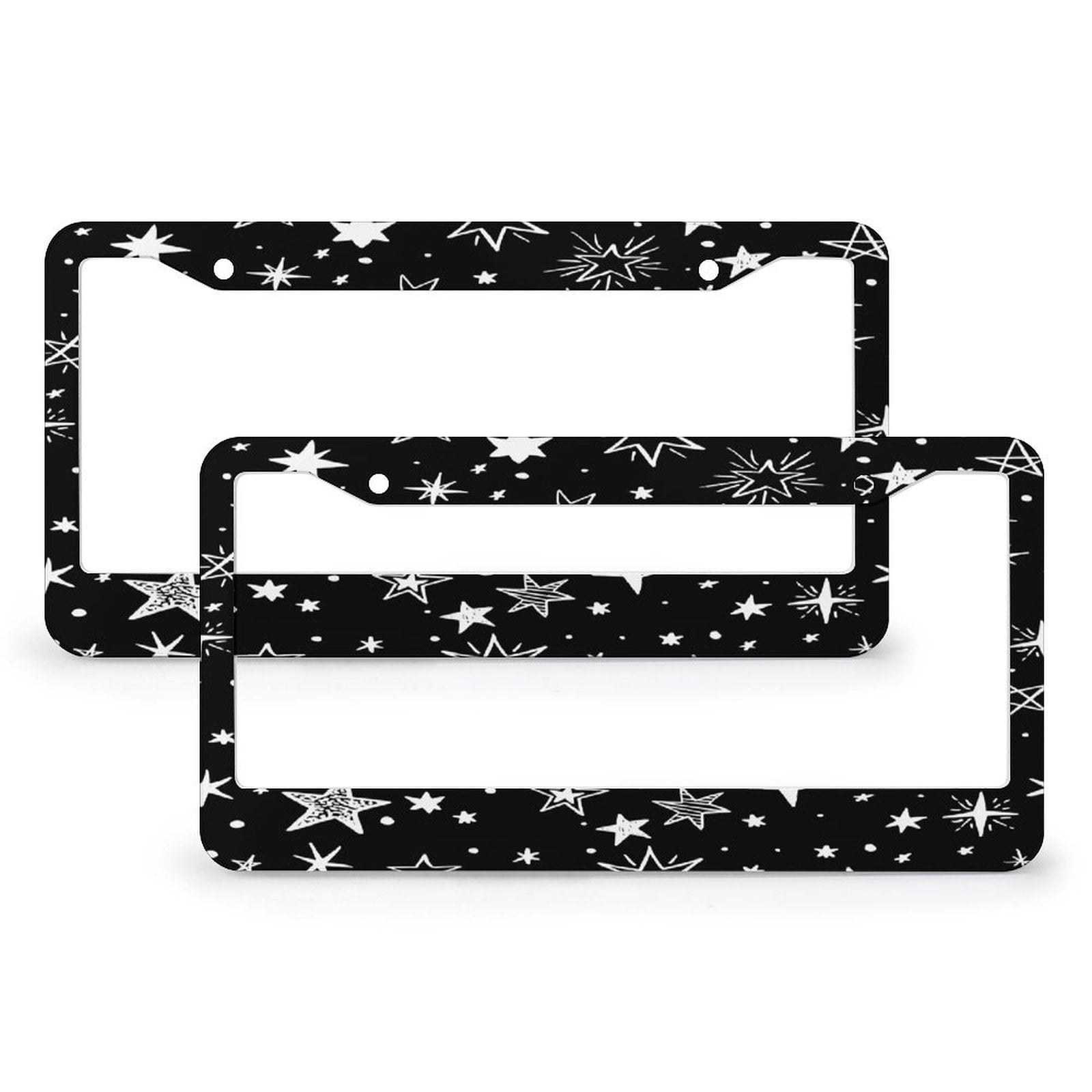 Seamless Pattern With Handdrawn Stars Aluminum Metal Car License Plate ...
