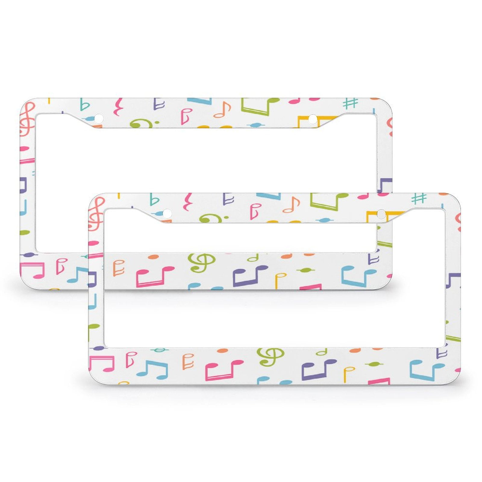 Seamless Pattern With Music Notes Hand Drawn License Plate Frame - 2 ...