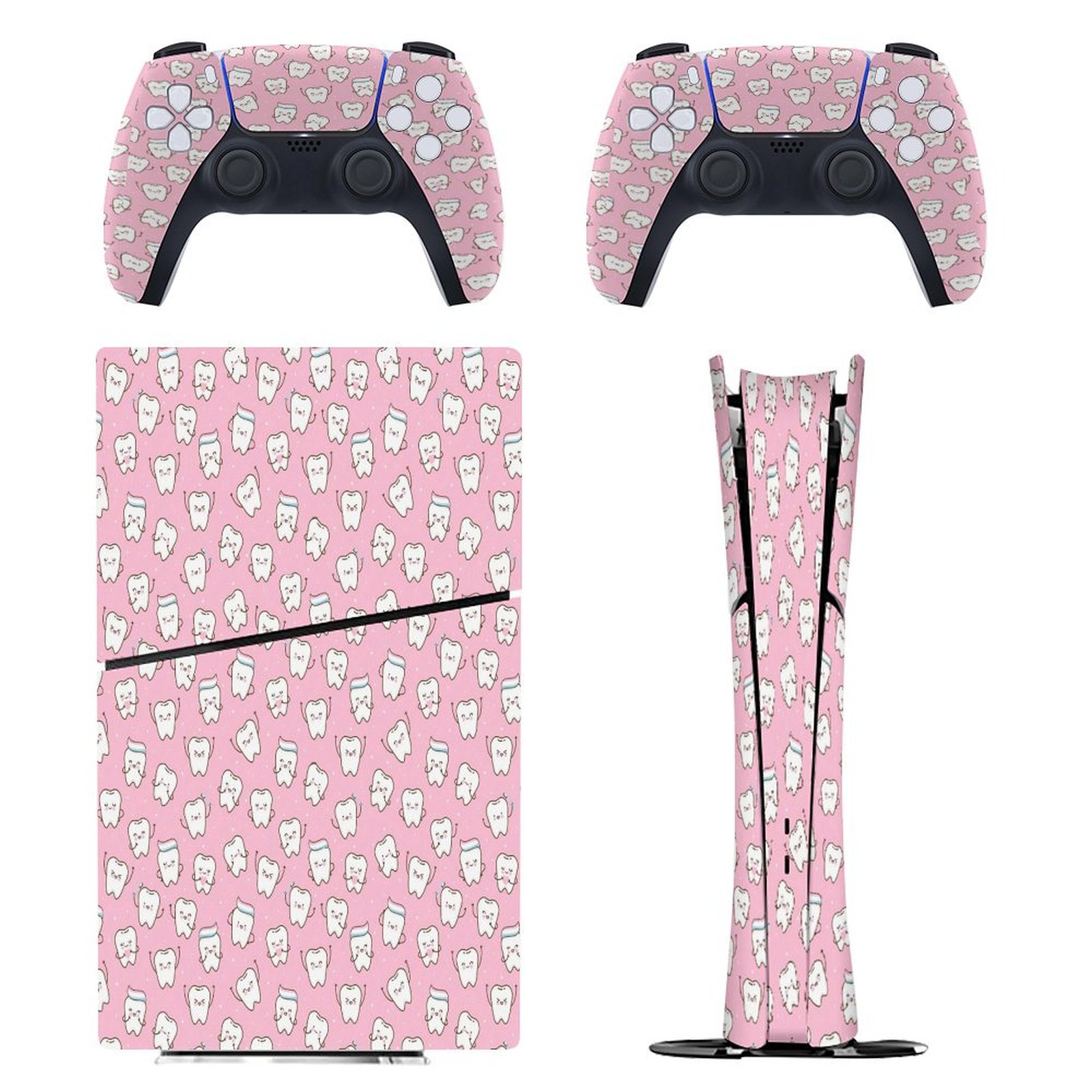 Seamless Pattern with Cute Teeth PS5/PS5 Pro/PS5 Slim Digital Disc Skin ...