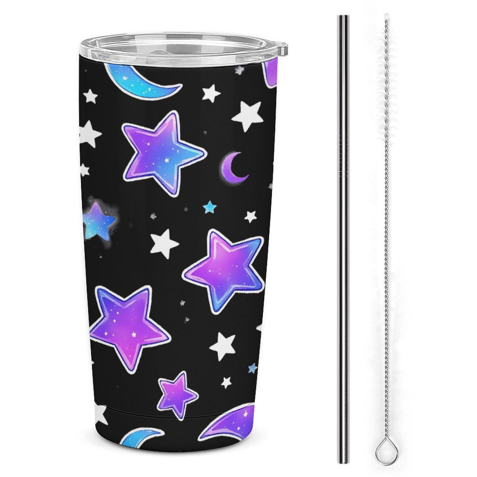 Seamless Pattern with Stars And Moons 20oz Tumbler with Lid And Straw ...