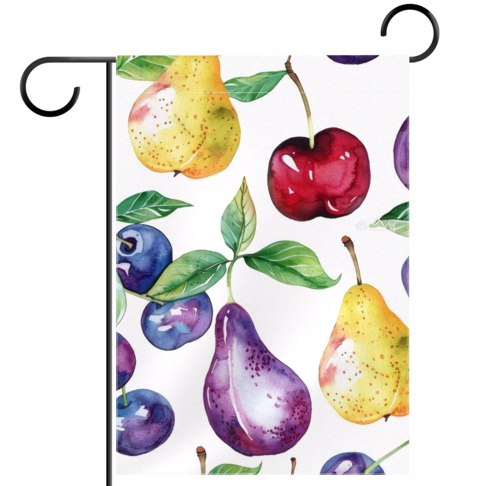 Seamless Pear Cherry White Background Welcome Garden Flags, 12 x 18 ...