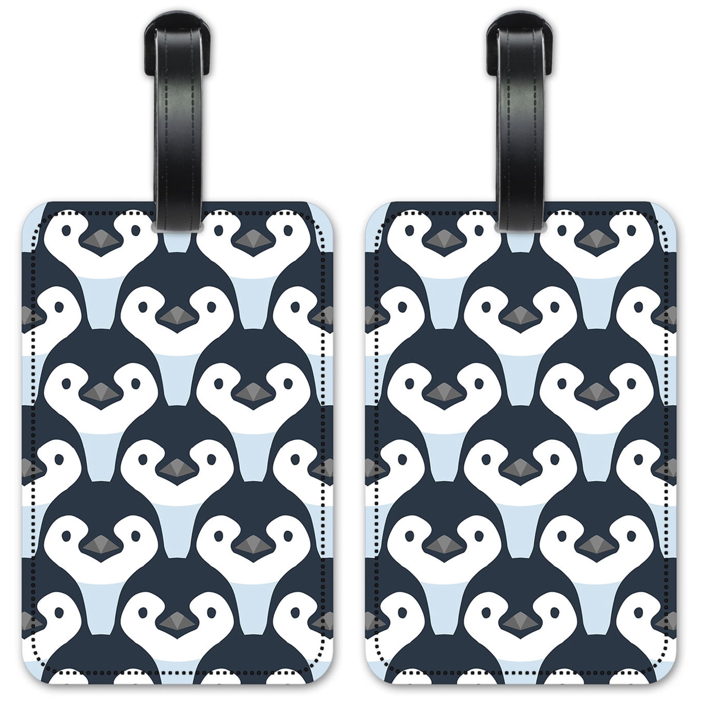 Seamless Penguins - Luggage ID Tags / Suitcase Identification Cards ...
