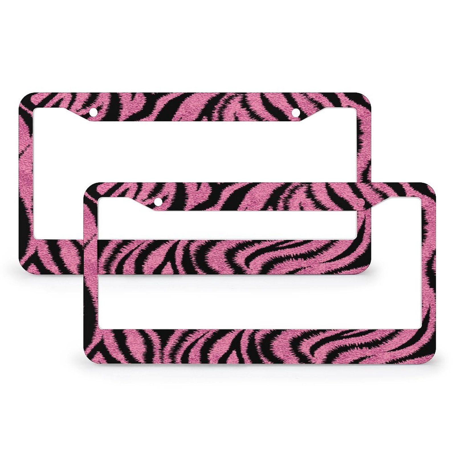 Seamless Pink Zebra Skin Pattern Glamorous License Plate Frame 2 Pack ...