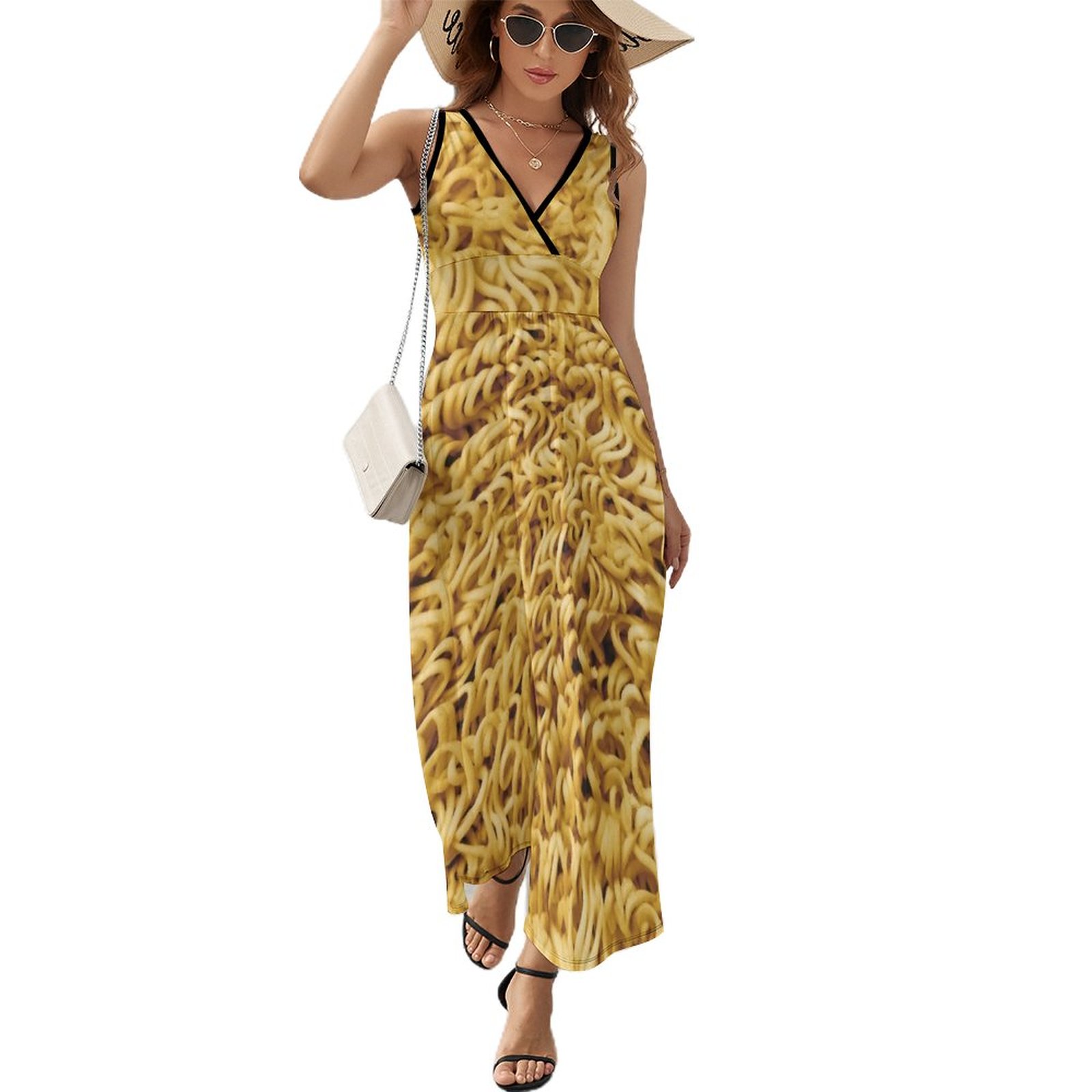 Seamless Ramen Noodle Pattern Sleeveless Dress women evening dress ...