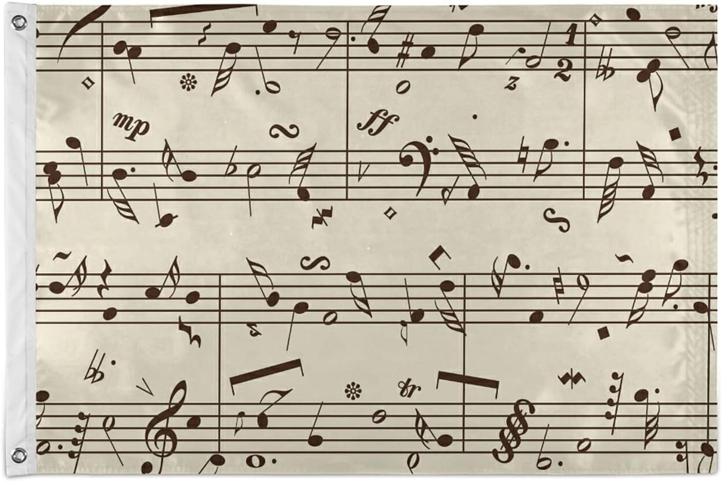 Seamless Retro Music Notes Black Ink Hand Drawn Icons Artistic Style ...