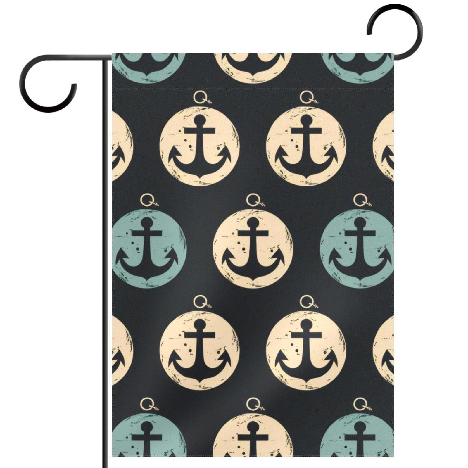 Seamless Retro Polka Dots with Anchors Decorative Garden Flag for All ...