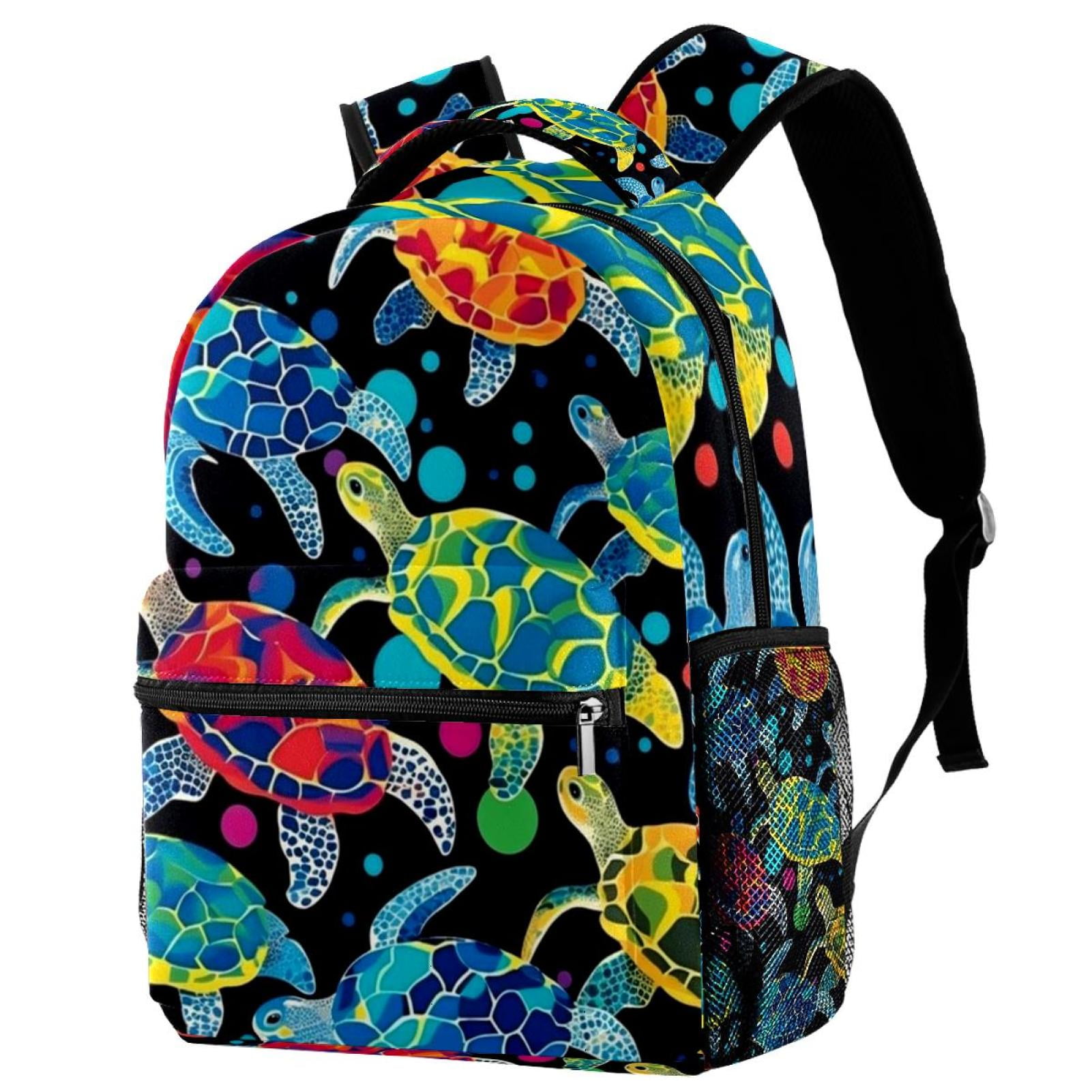 Seamless Sea Turtles Color Lightweight Backpacks Roomy Interior, Casual ...