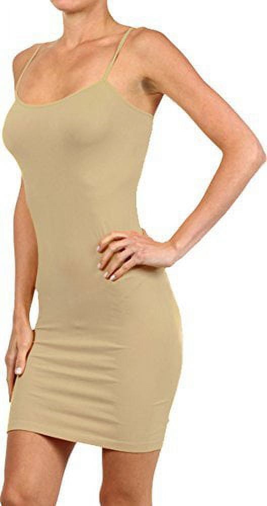 PacificPlex Womens Soft Seamless Solid Dress Spaghetti Straps, One-Size ...