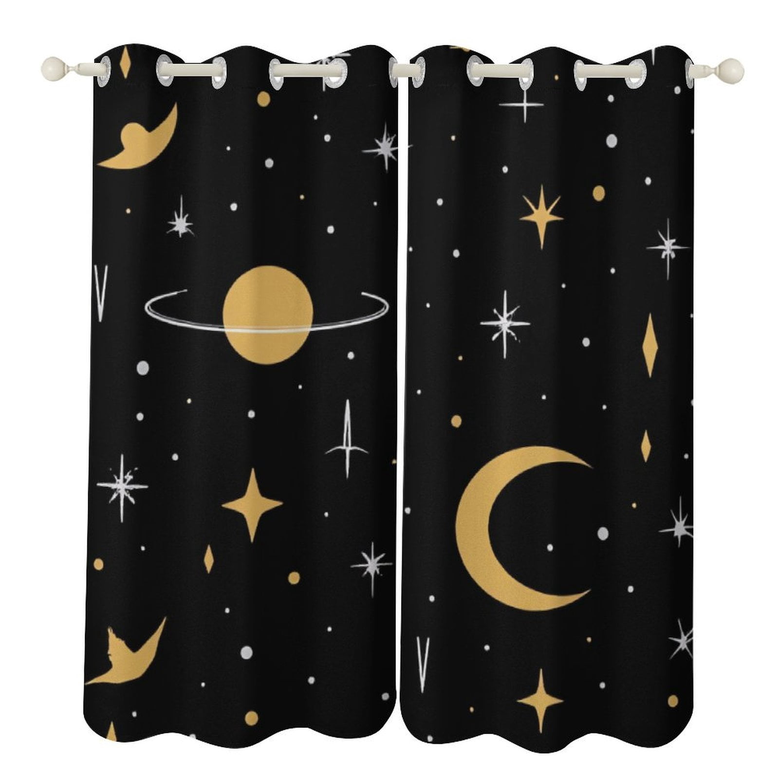 Seamless Space Pattern with Stars, Moon, And Planets Luxury Window ...