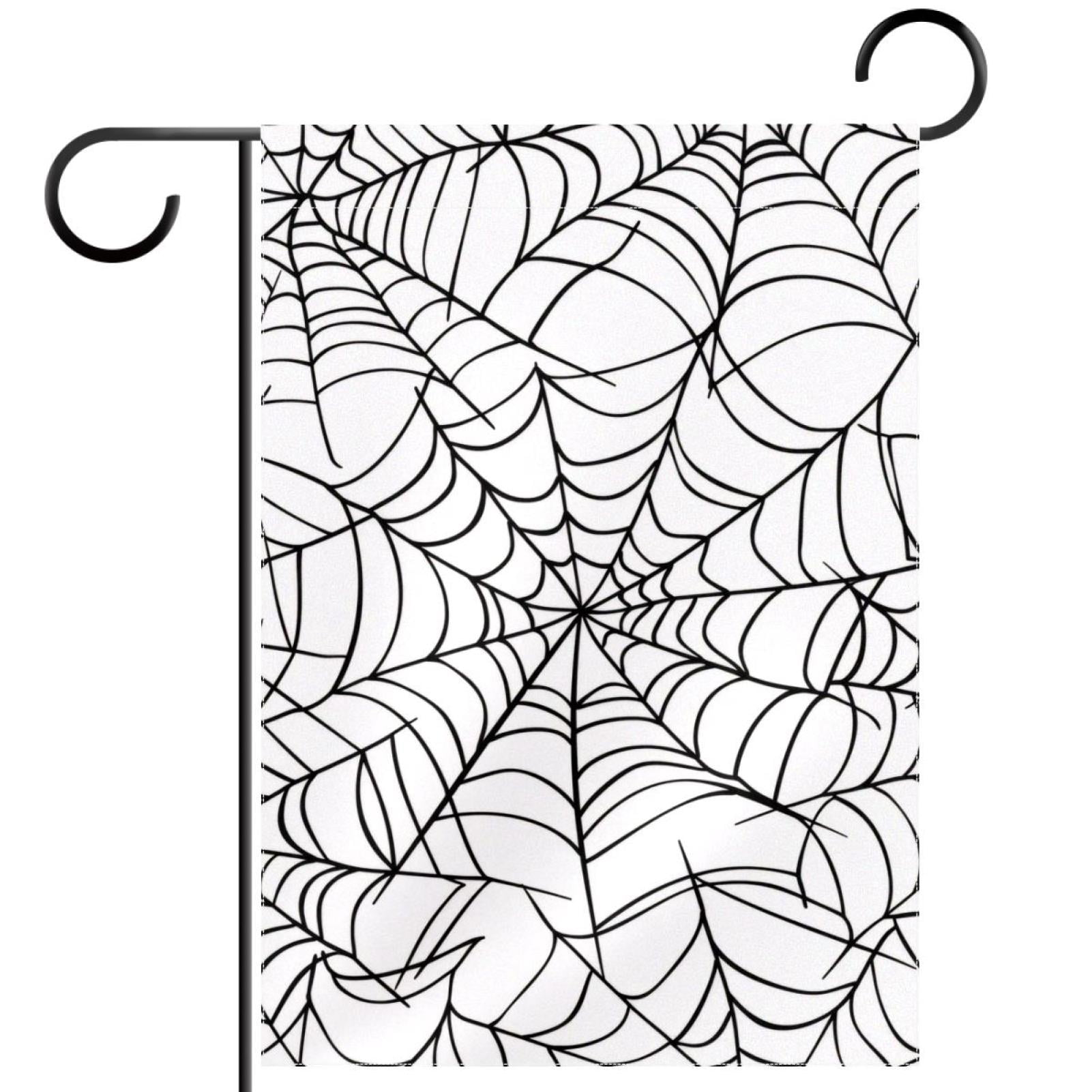 Seamless Spider Webs Pattern Garden Flag Double Sided House Flag for ...