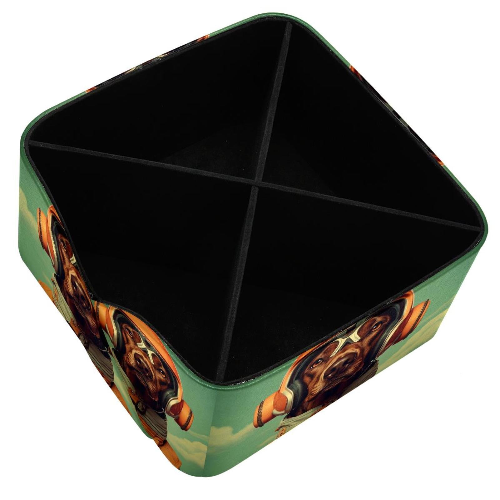 Seamless Square Pencil Case with 4 Compartments, Removable Dividers ...