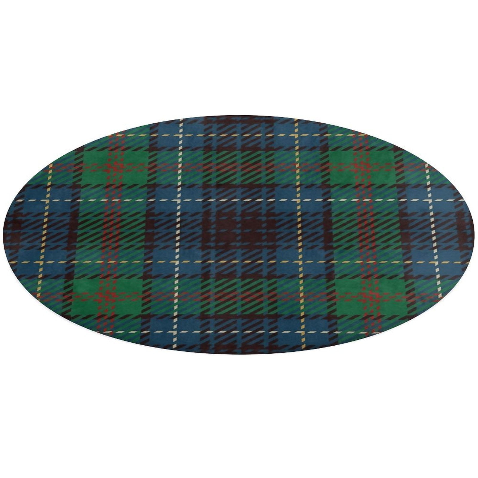 Seamless Tartan Black Green Plaid Check Pattern Round Carpet Circle Rug ...