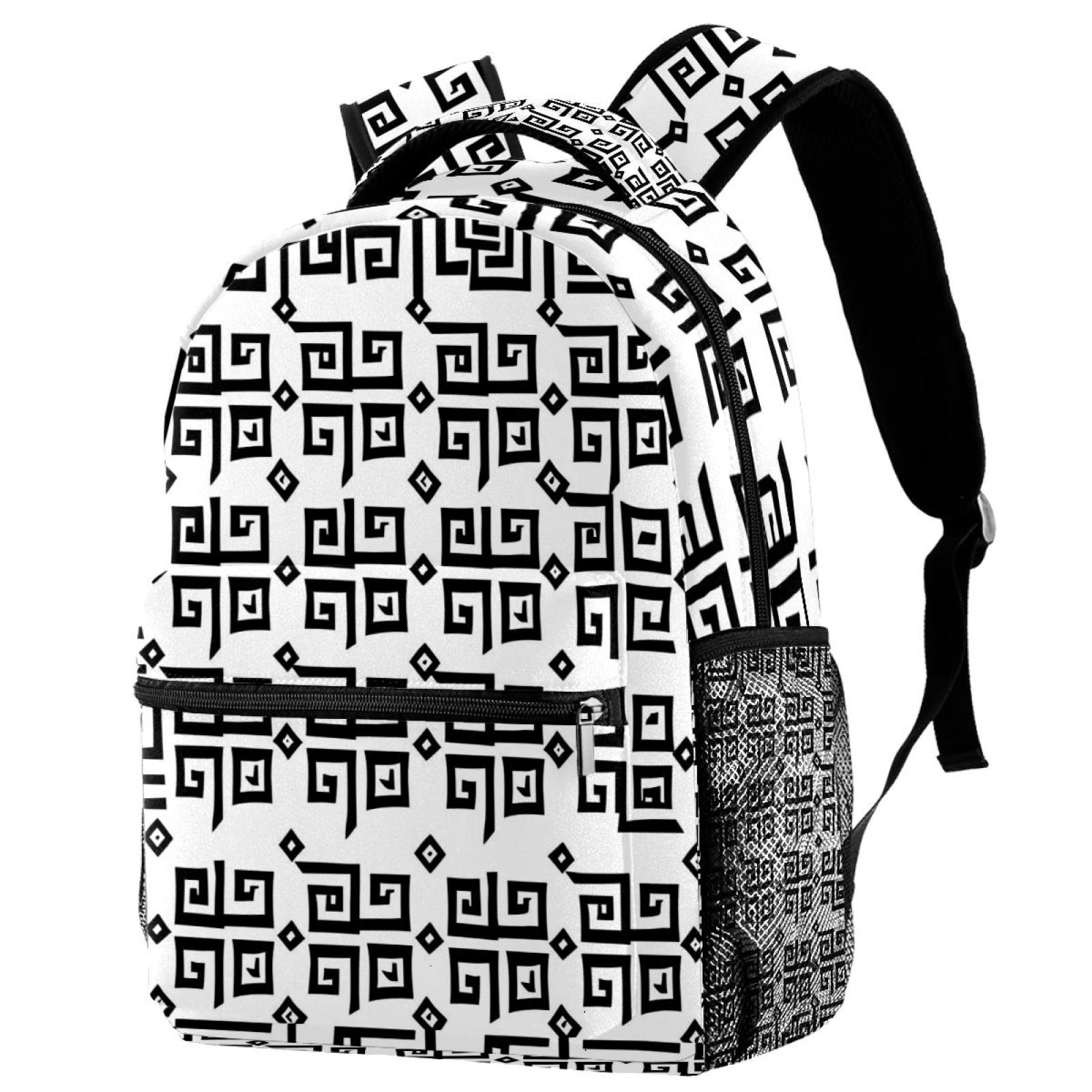Seamless Tradition Greek Key Backpack Casual Sports Daypack Travel ...
