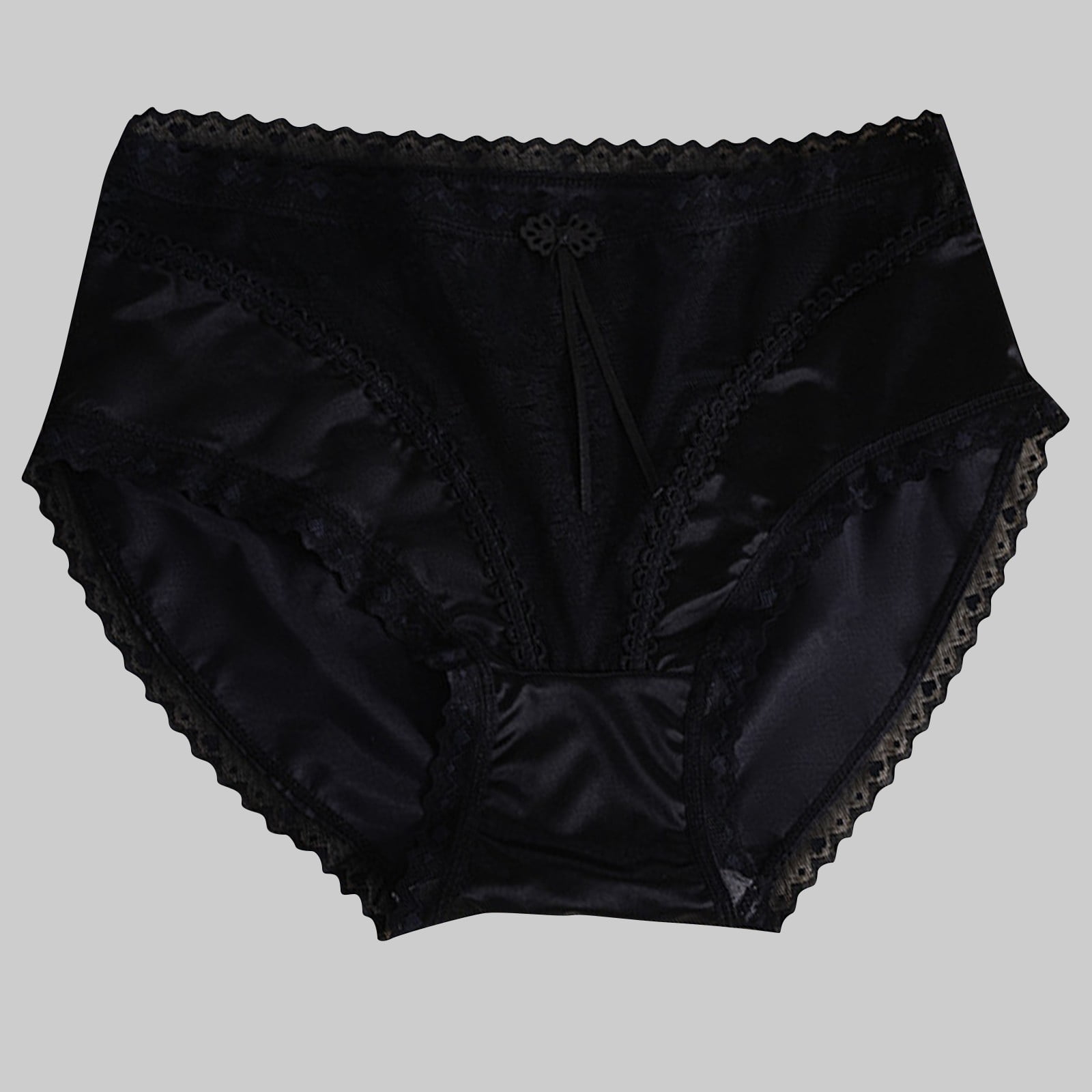 Seamless Underwear Women's Lace Underwear Mid-Waisted Ice Silk Full ...