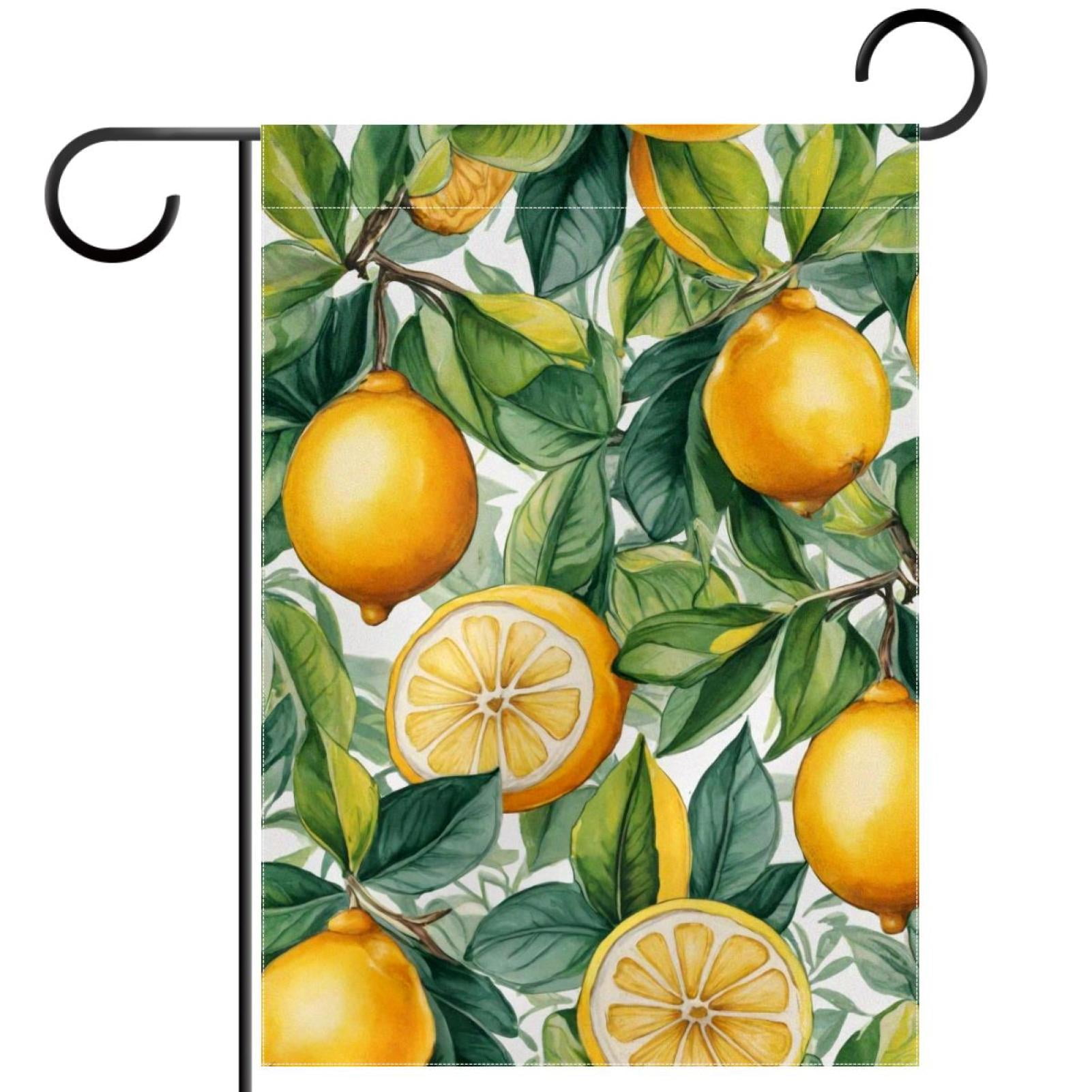 Seamless Watercolor Lemon Pattern Welcome Garden Flags, 12 x 18 Inch ...