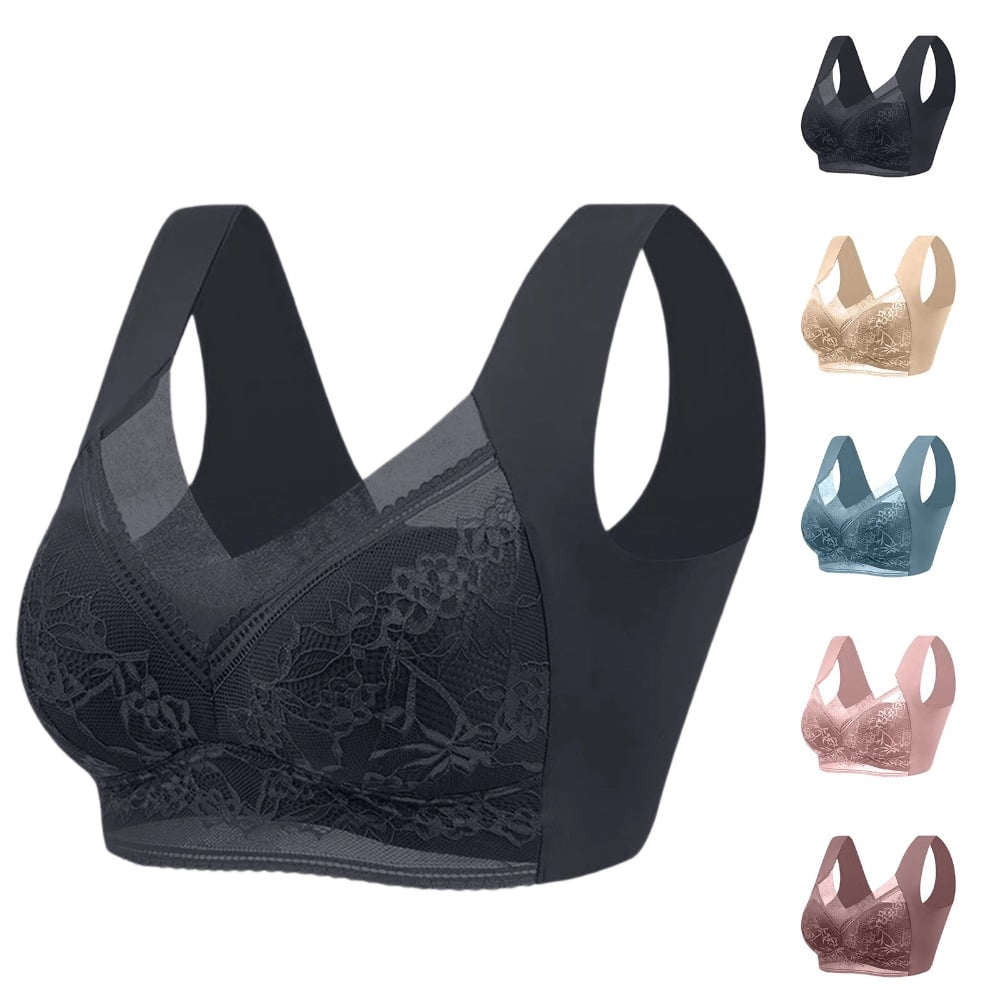 Seamless Wirefree Bras for Older Women Wireless Posture Correcting Push ...
