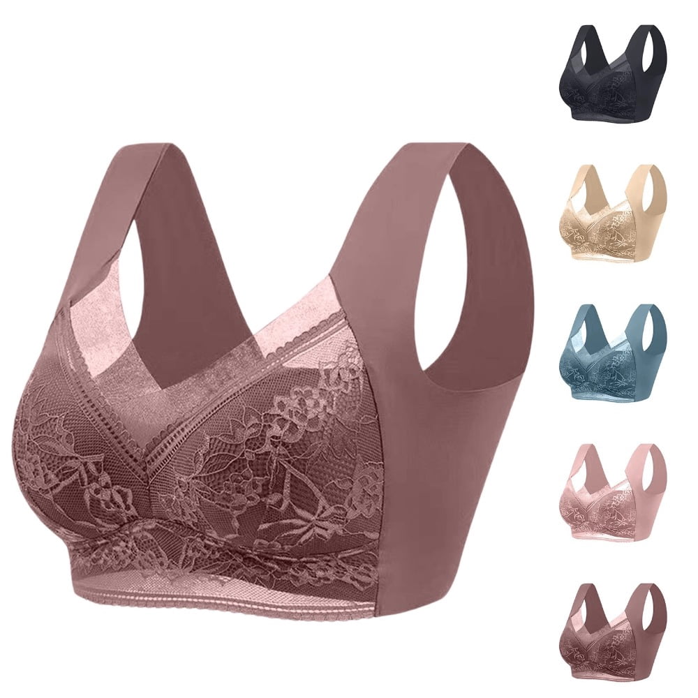 Seamless Wirefree Bras for Older Women Wireless Posture Correcting Push ...