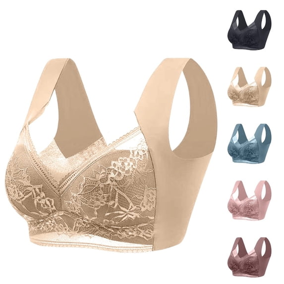 Seamless Wirefree Bras for Older Women Wireless Posture Correcting Push ...