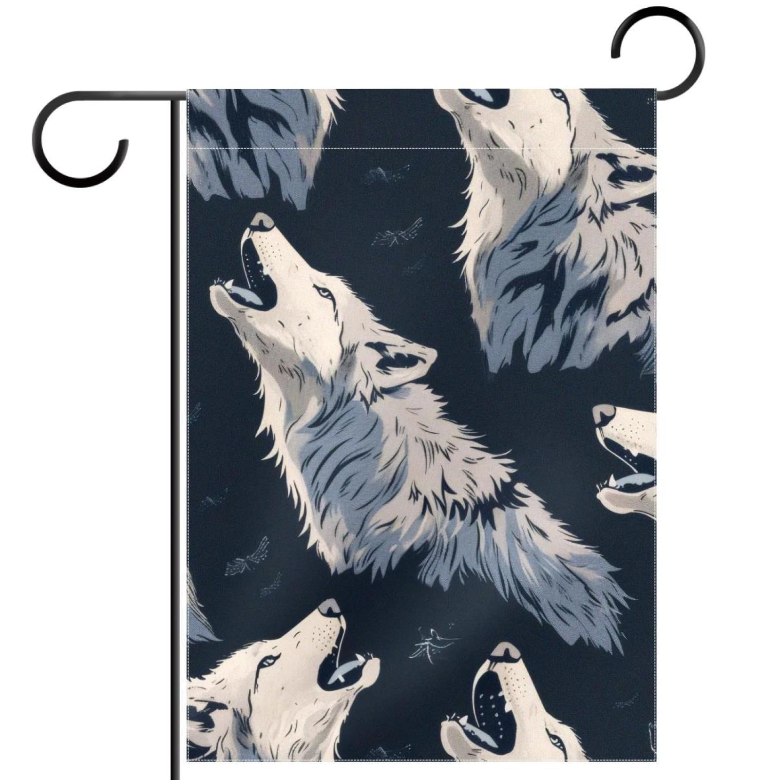 Seamless Wolves Welcome Garden Flags, 12 x 18 Inch Double Sided Outdoor ...