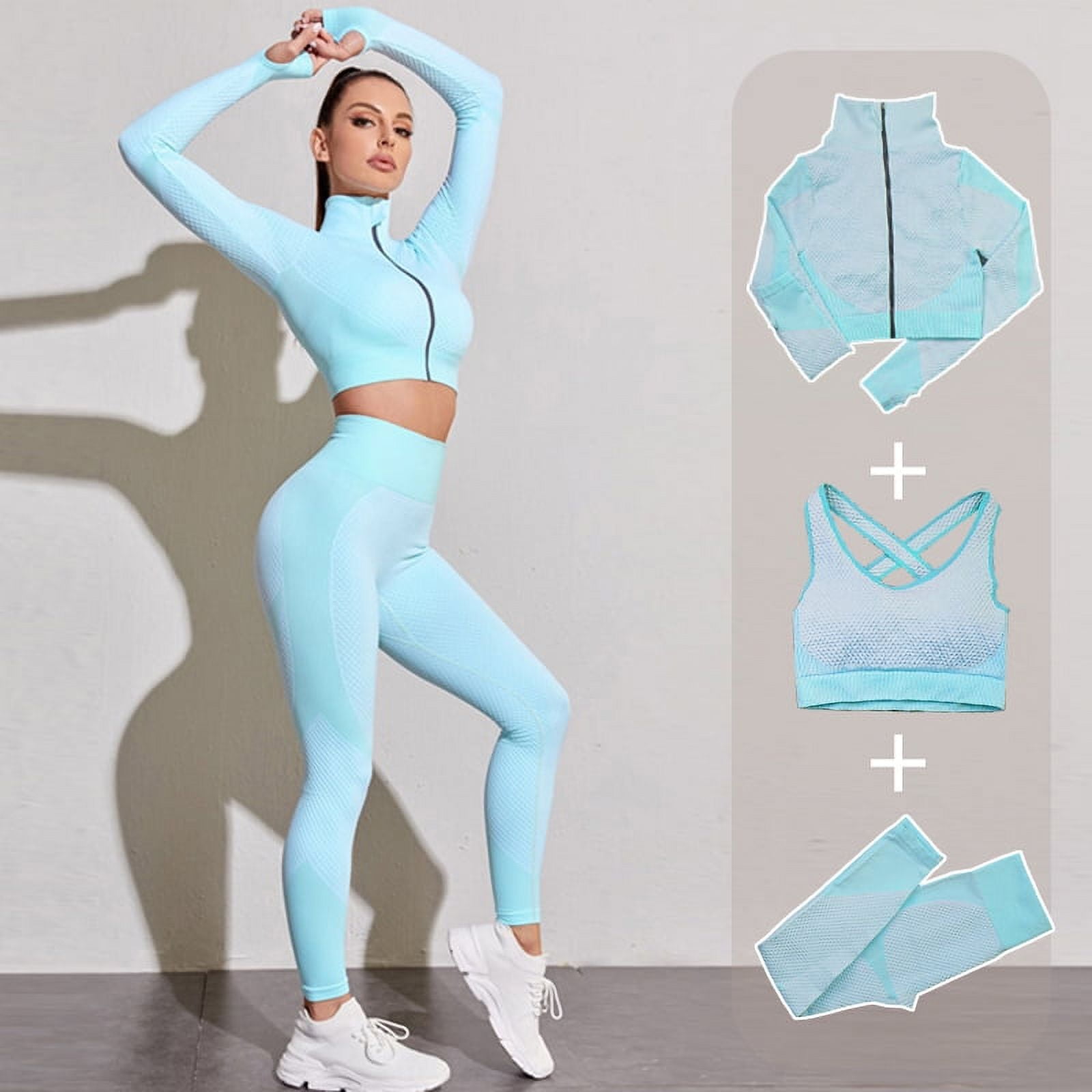 Seamless Women Yoga Gym Sports Suits Fitness Workout Running Clothing ...
