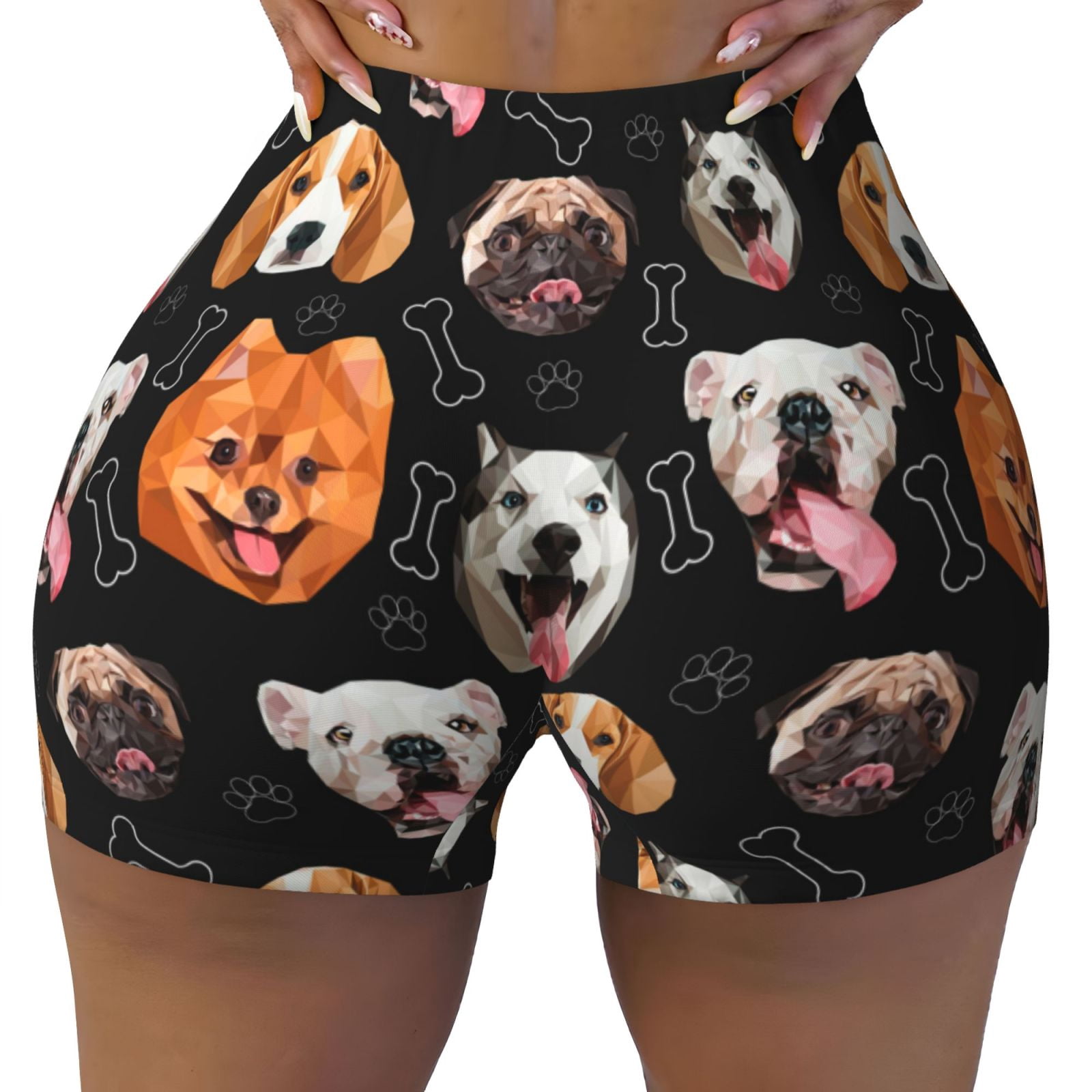 Seamless Workout Shorts Women - Different Breeds Of Dogs Biker Gym ...