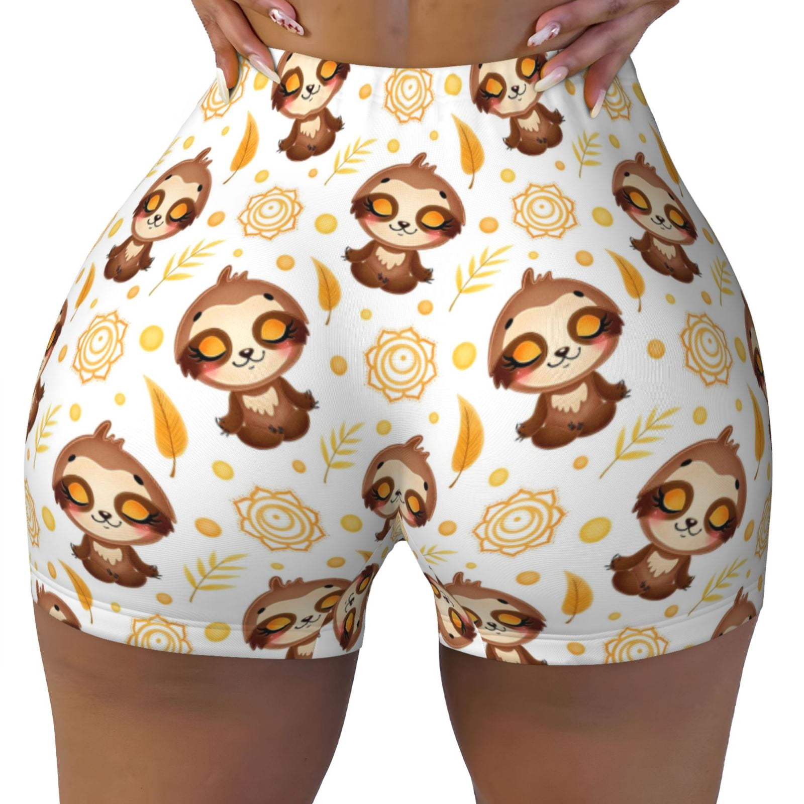 Seamless Workout Shorts Women - Sloth Yoga Biker Gym Running Yoga ...